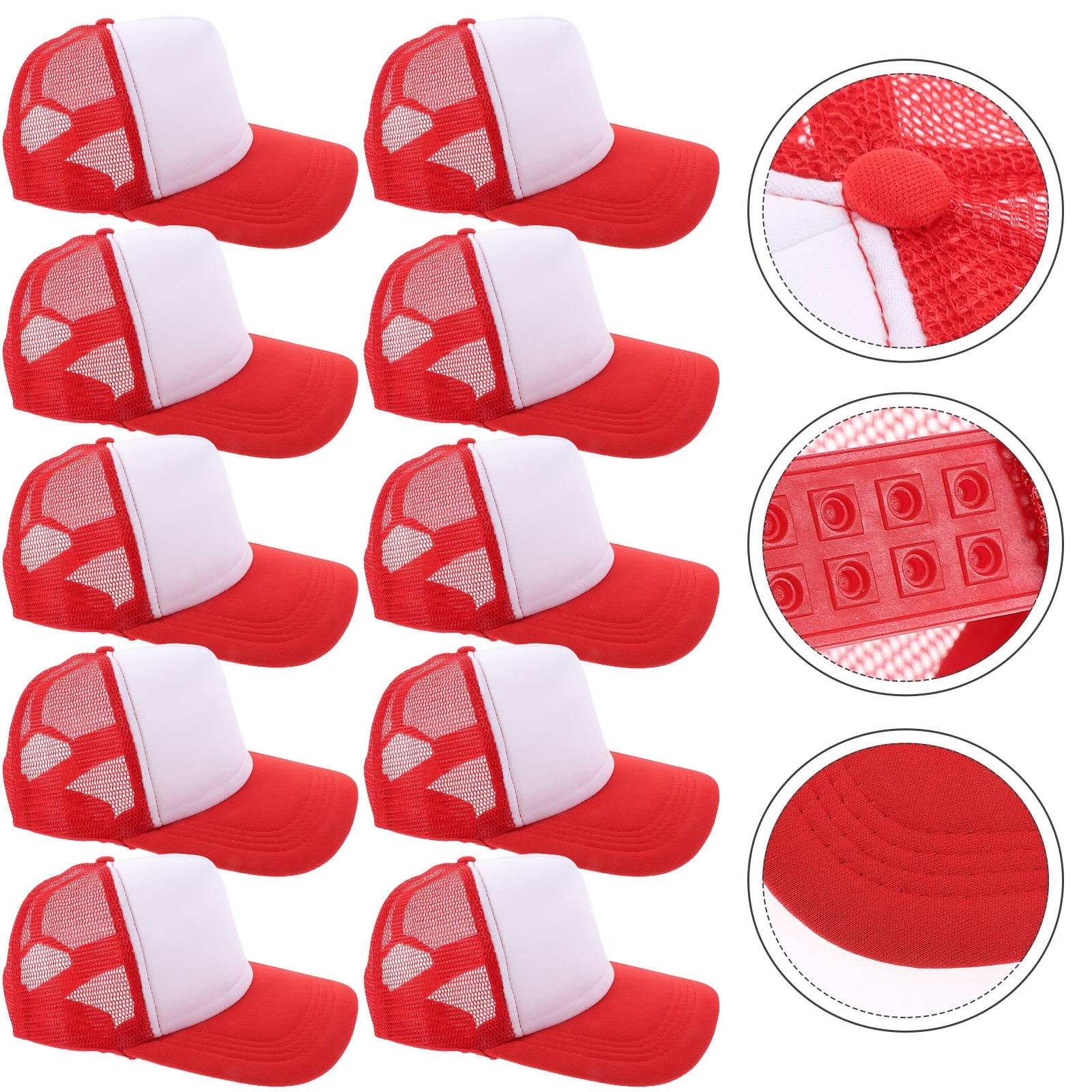 Tineasur 10Pcs Red DIY Printing Heat Transfer Sublimation Hats Men ...