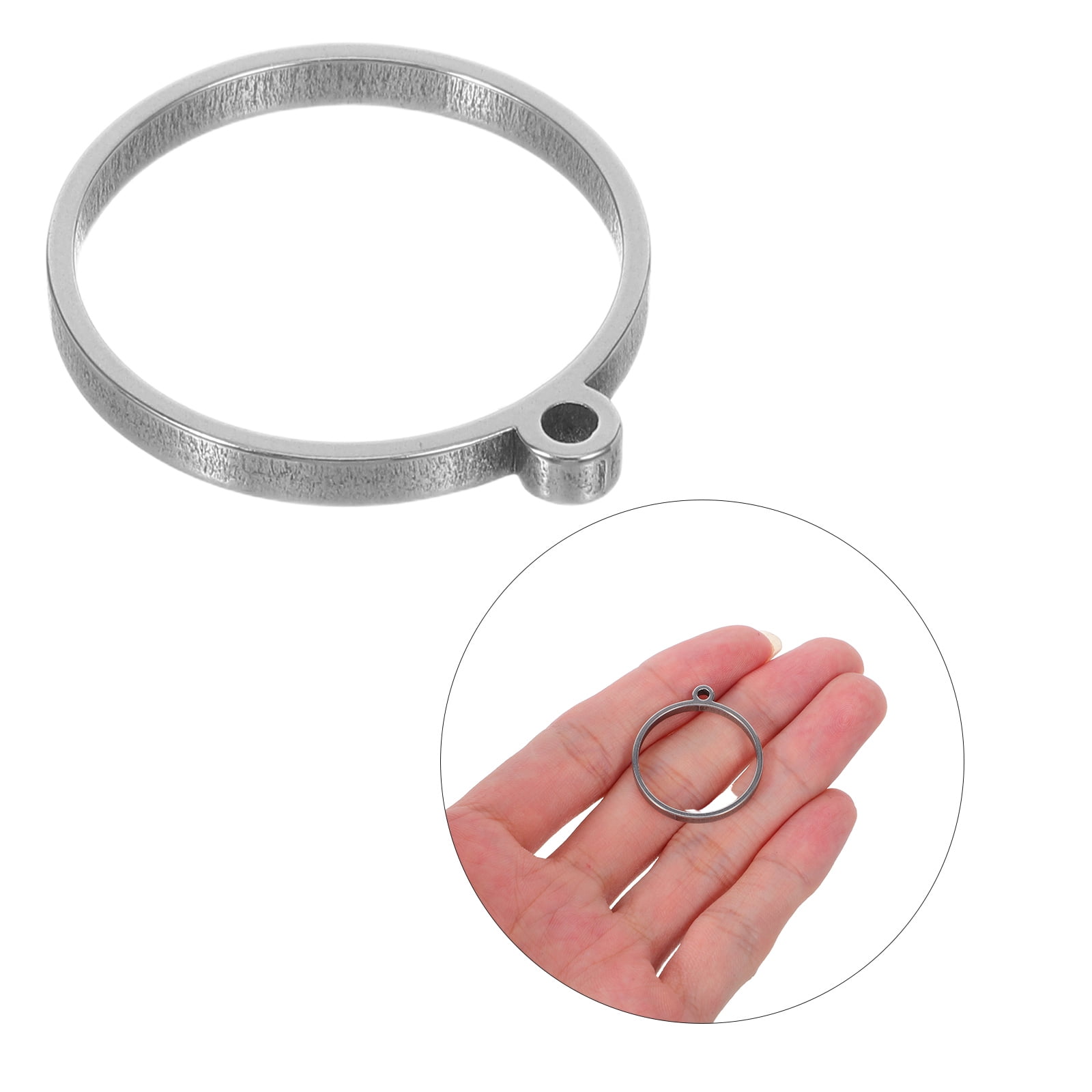 Tineasur Stainless Steel Open Back Bezel Pendants Silver for Craft and ...
