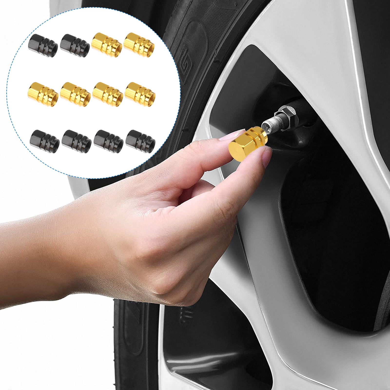 Tineasur 12PCS Tire Stem Cap Aluminum Alloy Assorted Cores - Walmart.com