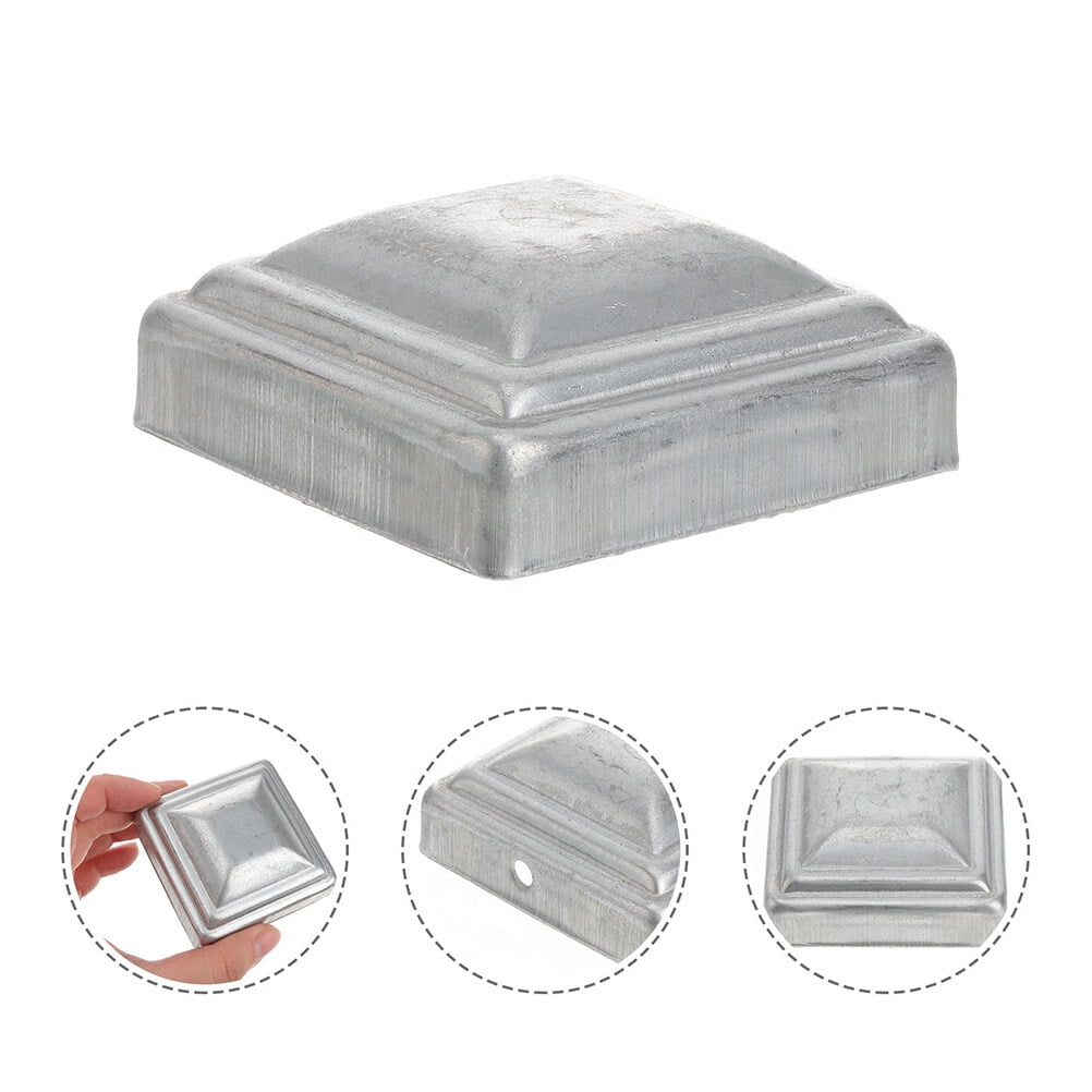 Tineasur Galvanized Post Caps Metal Sheet Fence Protector 12Pack Silver ...