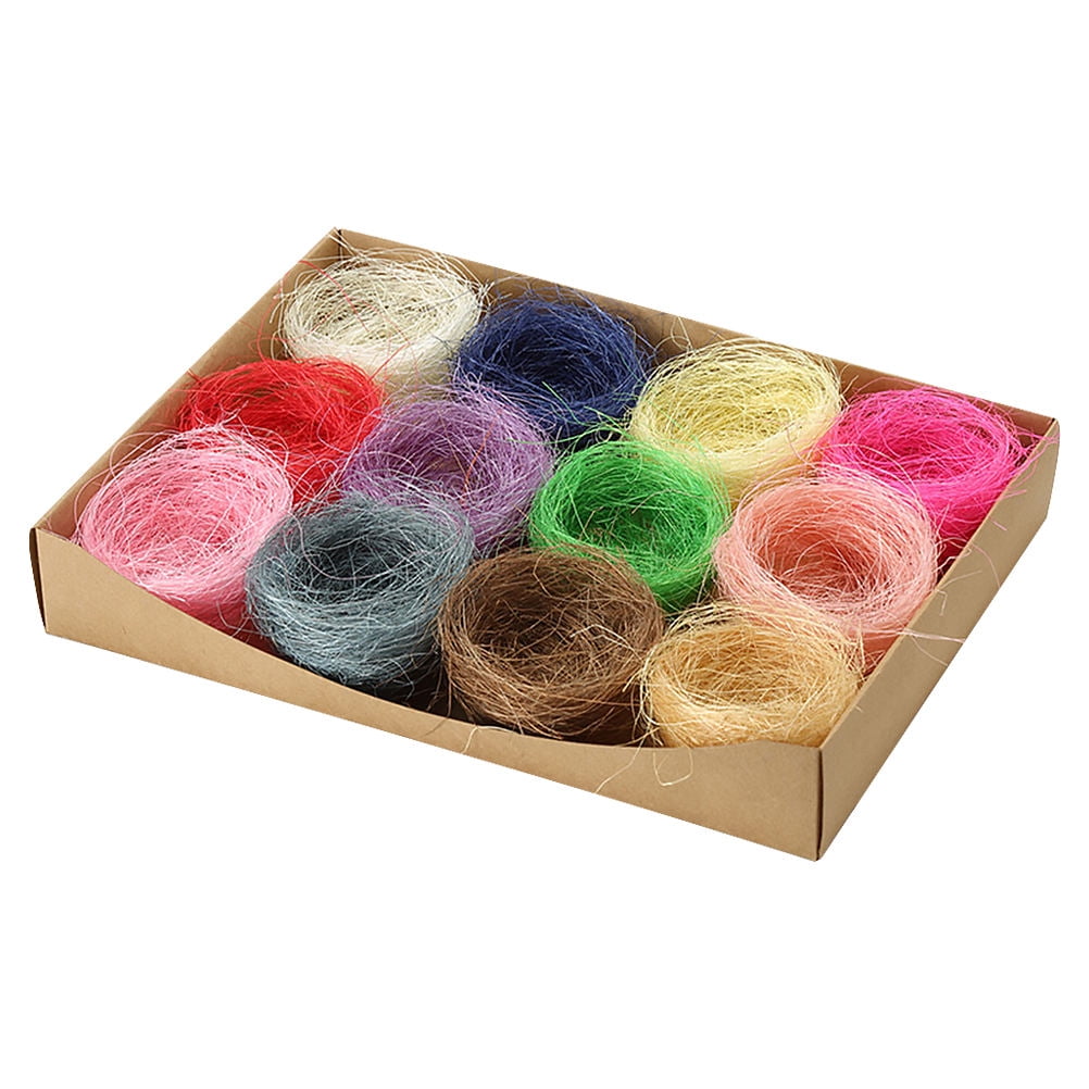 Tineasur 12Pcs Bird Nest Table Ornaments Flax Chick Nests Easter Party ...