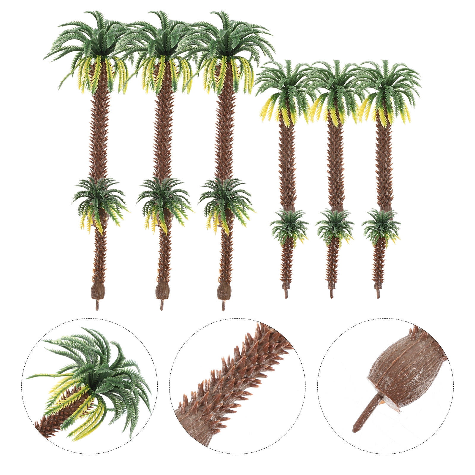 Tineasur Plastic Mini Model Trees Green Coconut Tree Shape 12-Pcs Diy ...