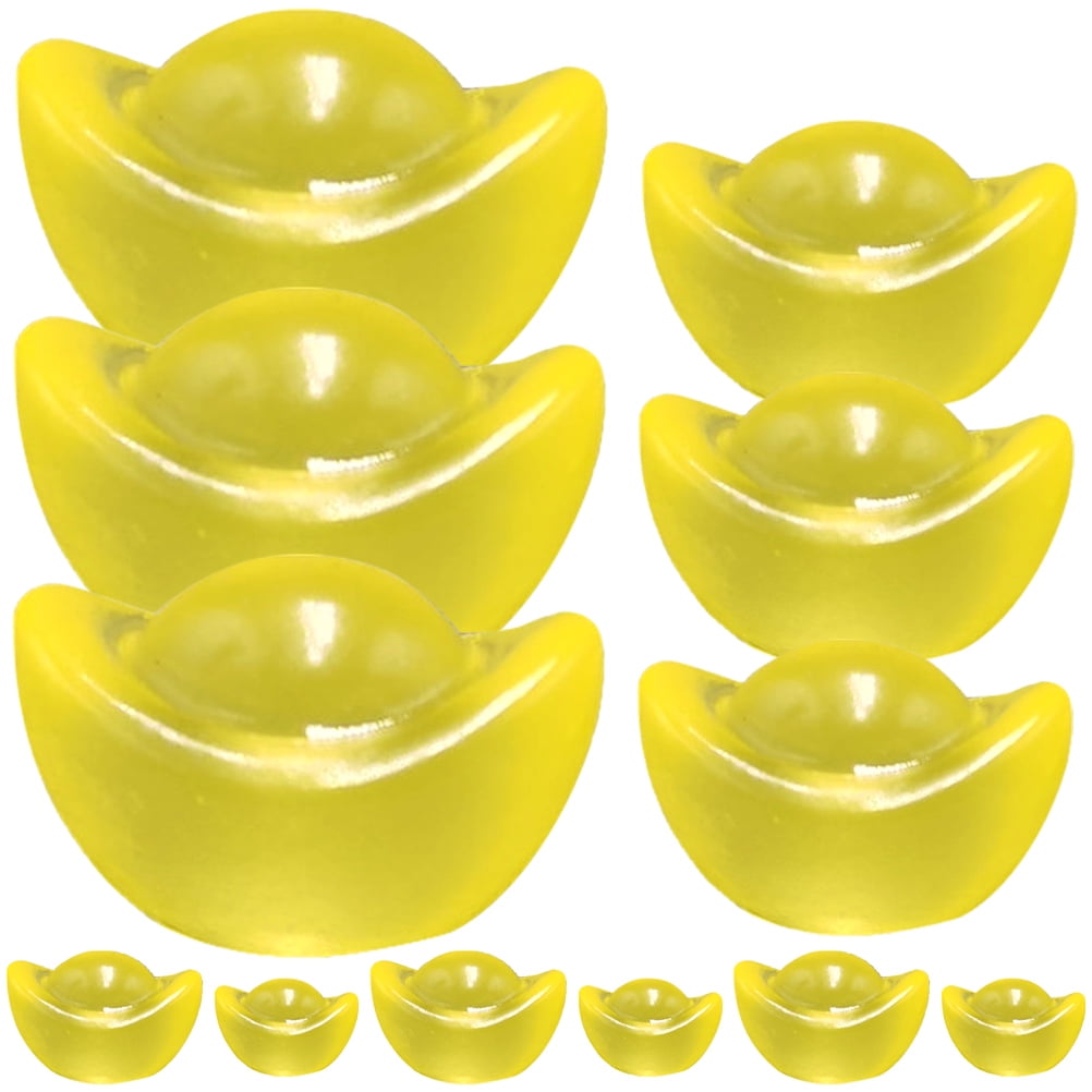 Tineasur Yellow Resin Ingot Statue Garden Decor 12Pcs 0.98X0.59X0.59In ...