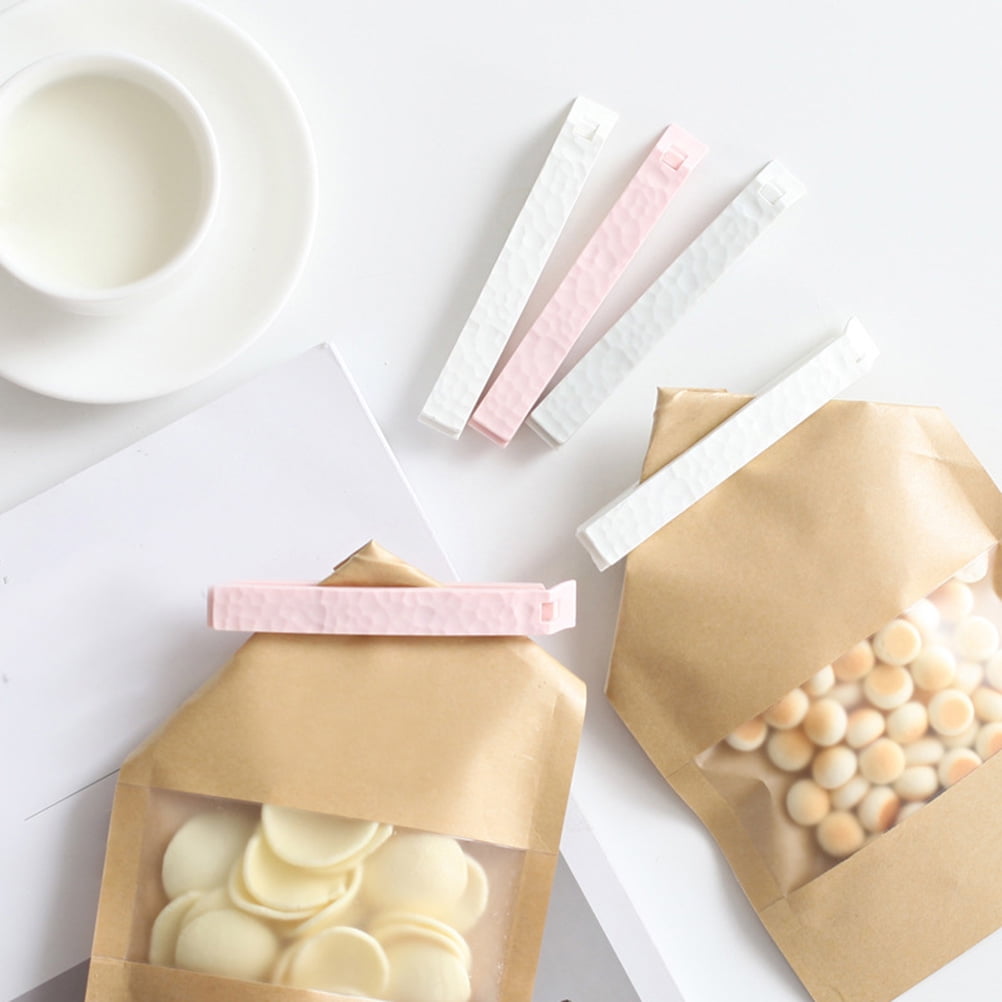 Tineasur Plastic Food Sealer Clips White Easy to Use for Freshness and ...