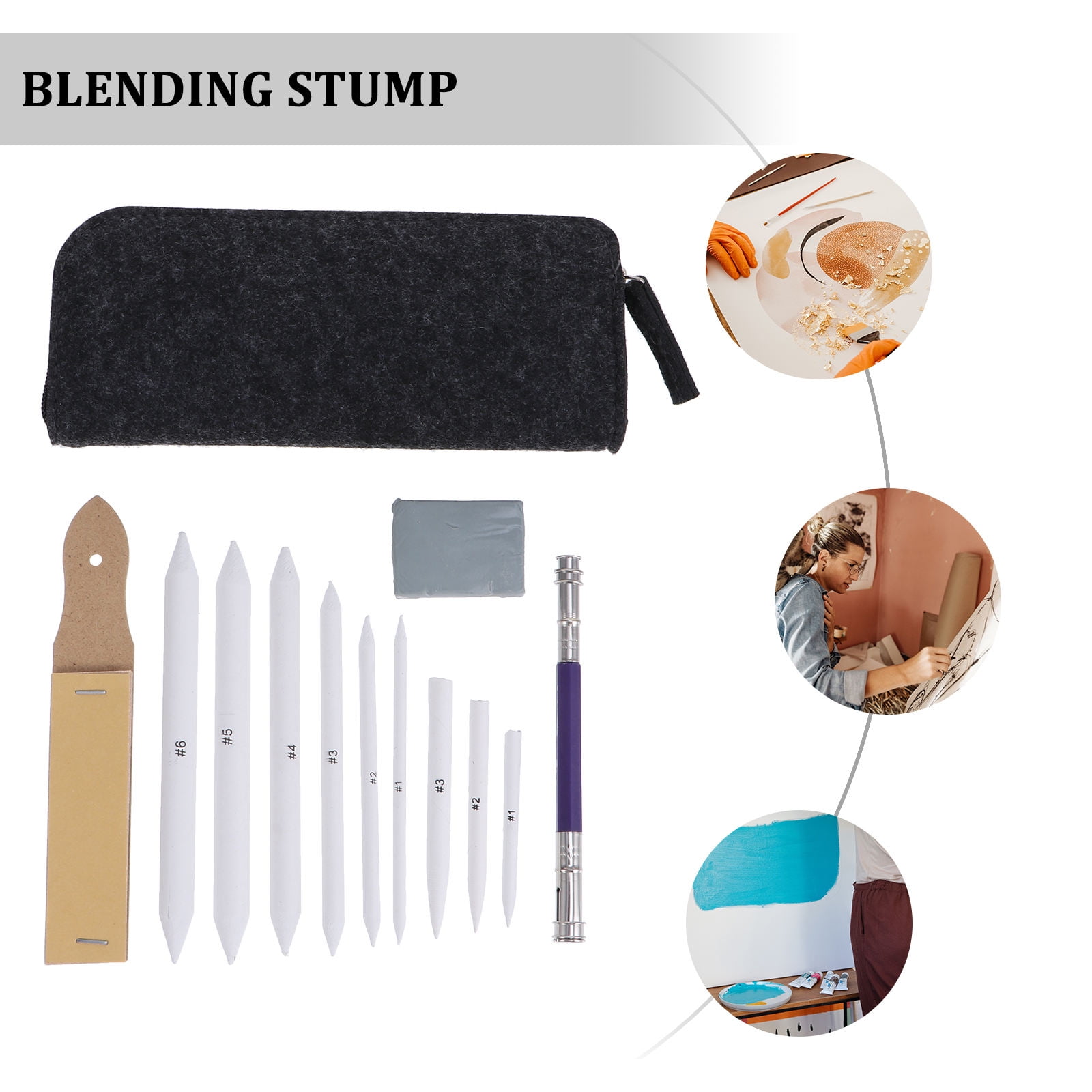 Tineasur Blending Stumps Set Assorted Color Graphite Paper 19pcs Set ...
