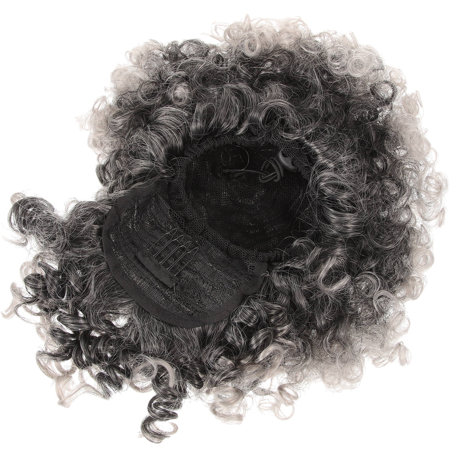 Tineasur 1Pack Black Women Wigs Short Curly Wig Grey Synthetic Hair for ...