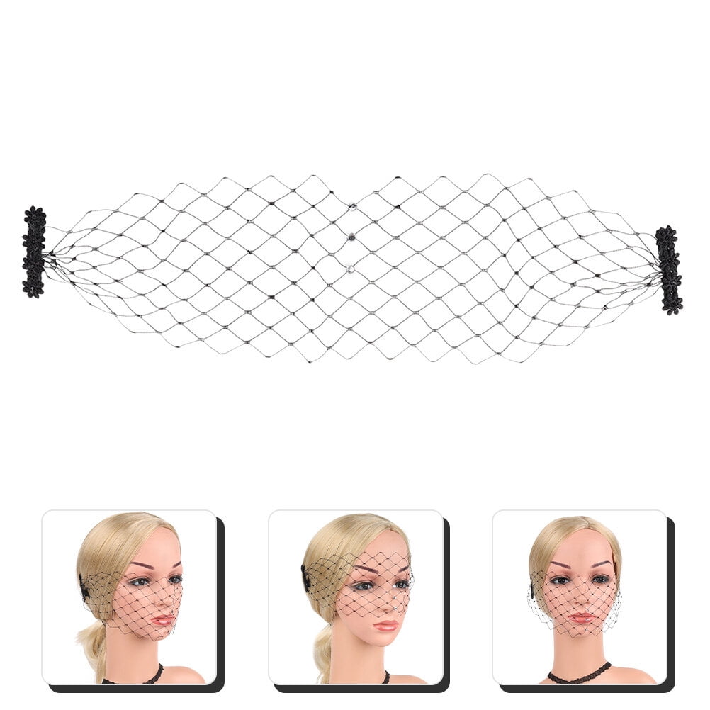 Tineasur Women Mesh Rhinestone Headbands Headband Black Mesh Fabric ...