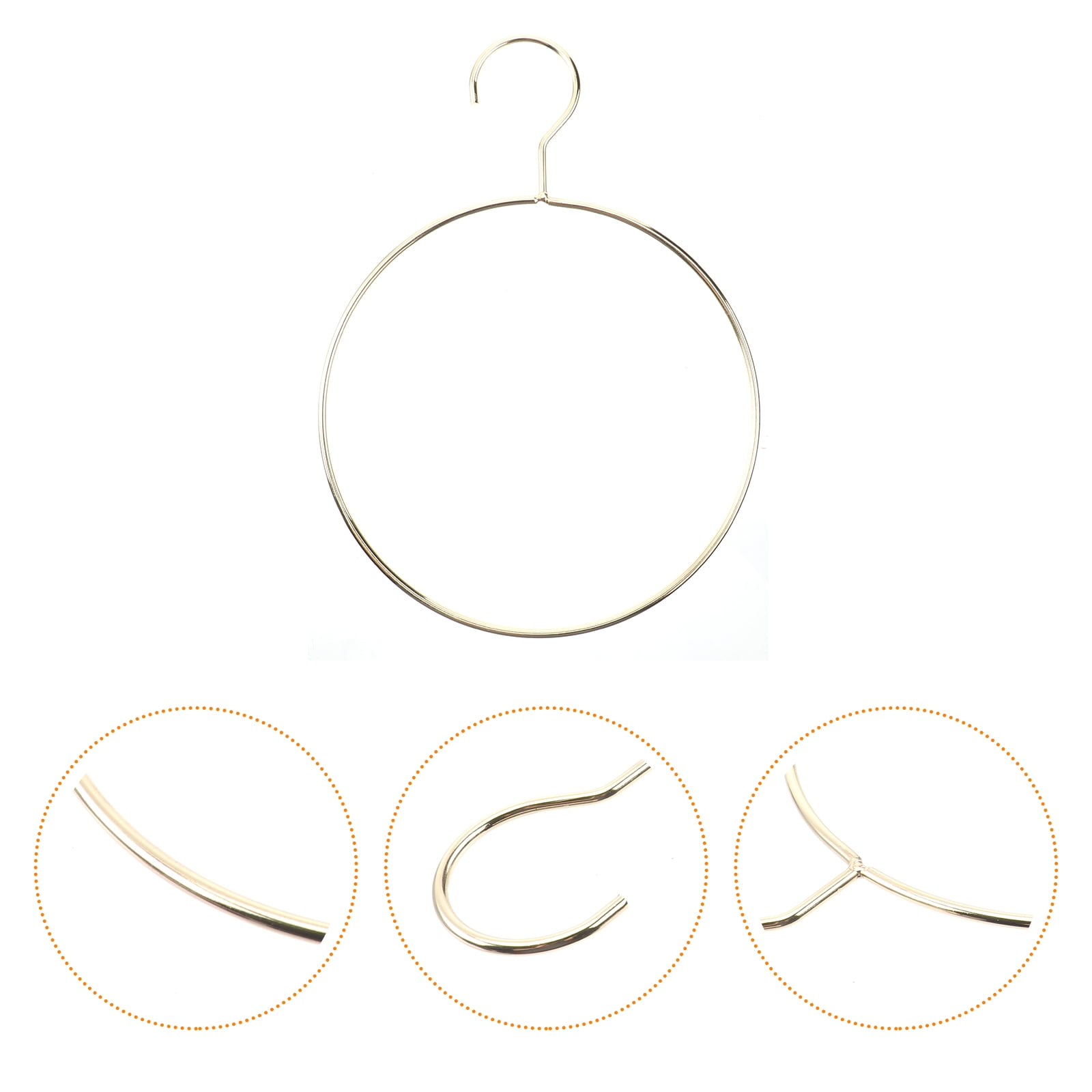 Tineasur Golden Metal Hangers Round Simple Design for Women Home Owners ...