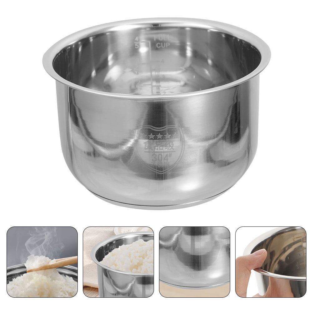 Tineasur Rice Cooker Replacement Bowl Stainless Steel Silver Simple ...