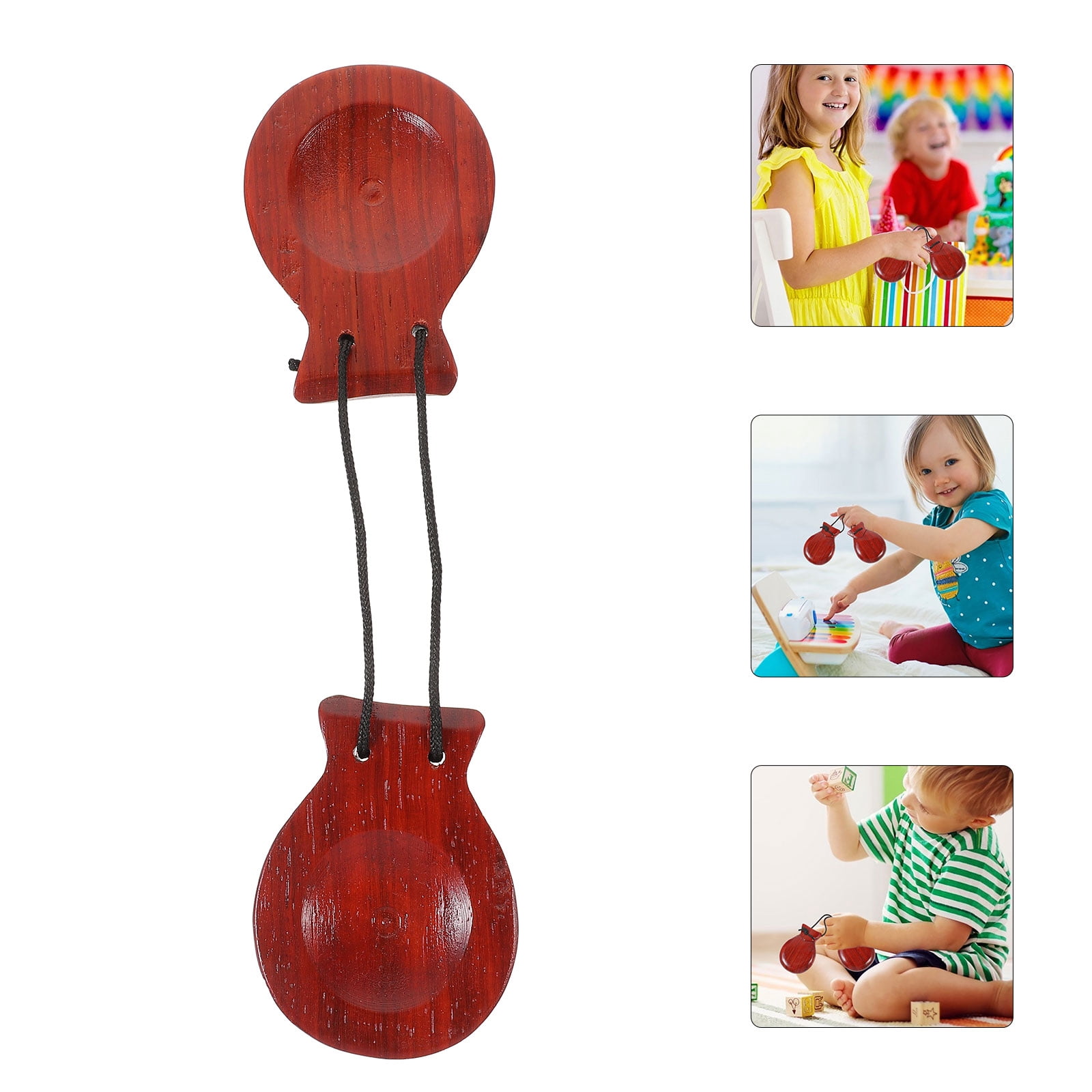 Tineasur 1Pack Small Wood Castanet for Music Education Finger Castanets ...