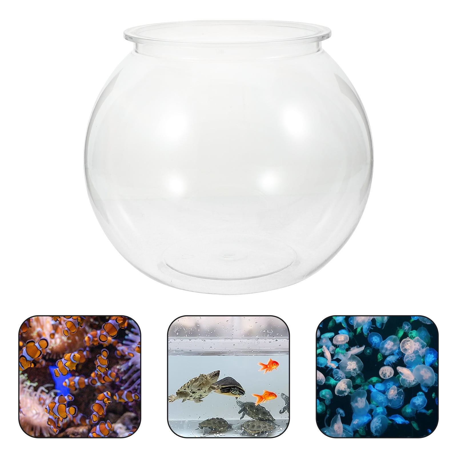 Tineasur Table Fish Tank Transparent 1Pack 8.3X8.3X7.1In - Walmart.com