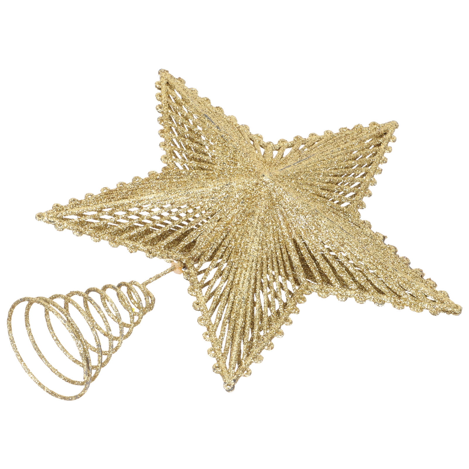 Tineasur 1Pcs Golden Tree Topper Star with Iron Wire and Yarn for ...