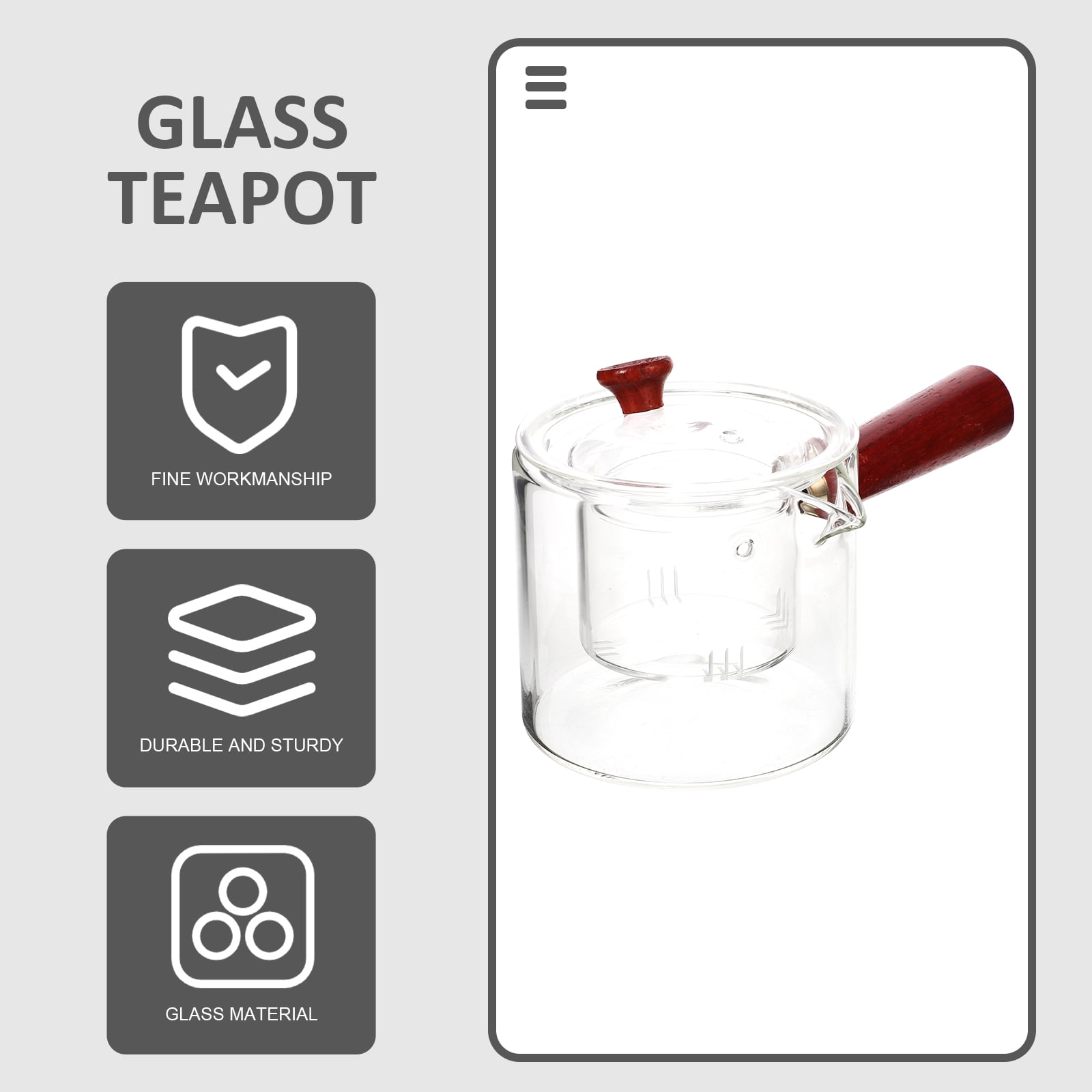 Tineasur Teapot With Infuser Stovetop Safe 1Set 7.1x4.7x3.5in - Walmart.com