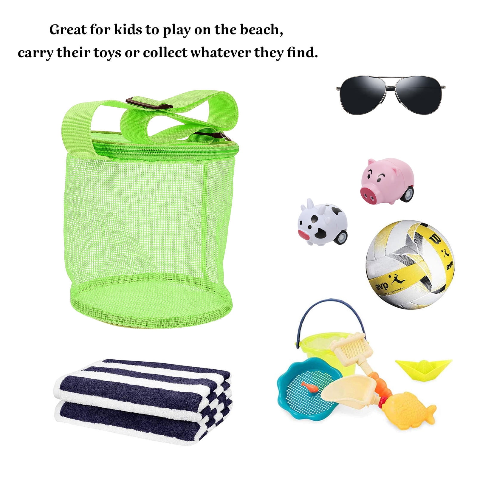 Tineasur 1Set Breathable PVC Mesh Zipper Bags Practical Seashell Bag ...