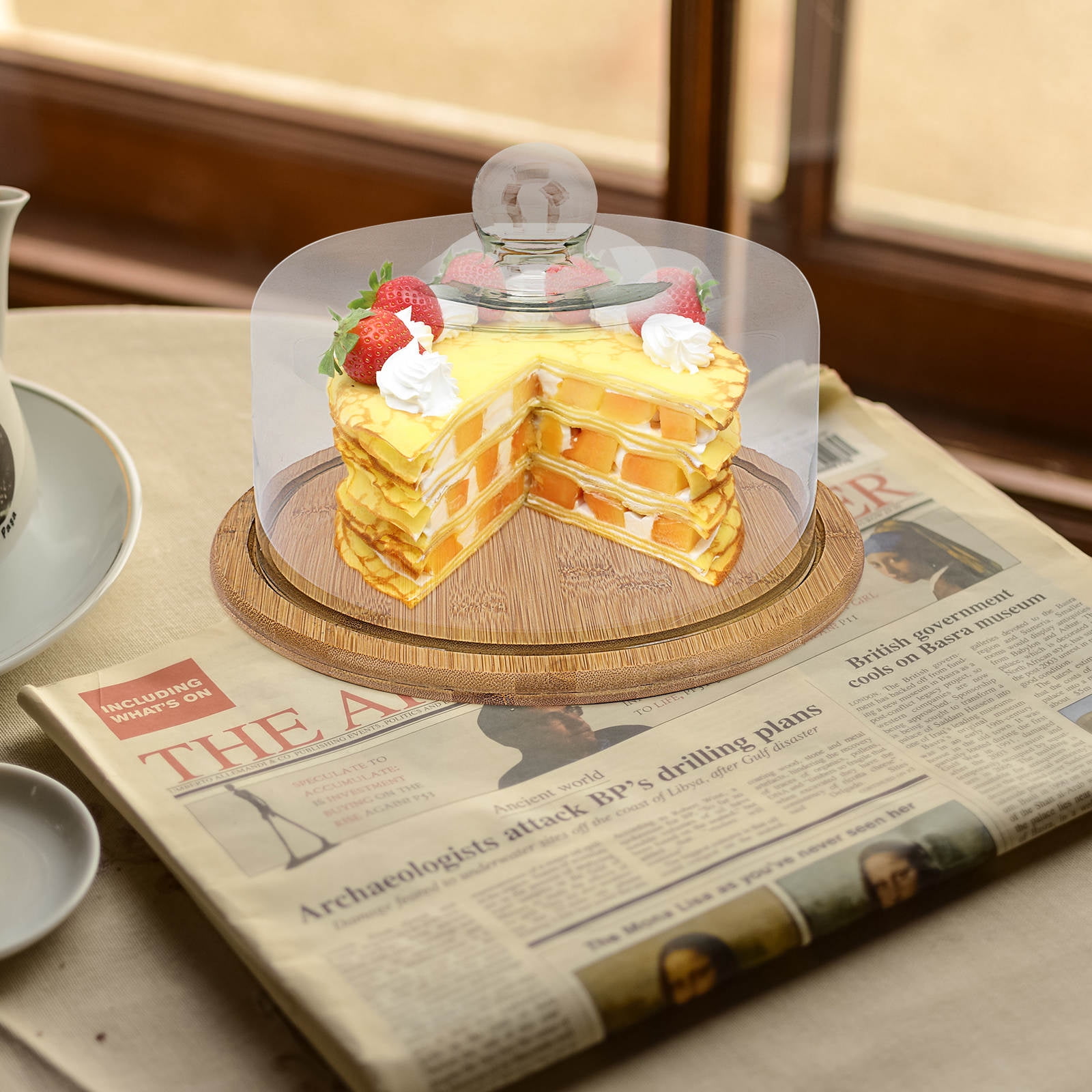 Tineasur Food Storage Cake Protective Cover Wood 1 Set - Walmart.com