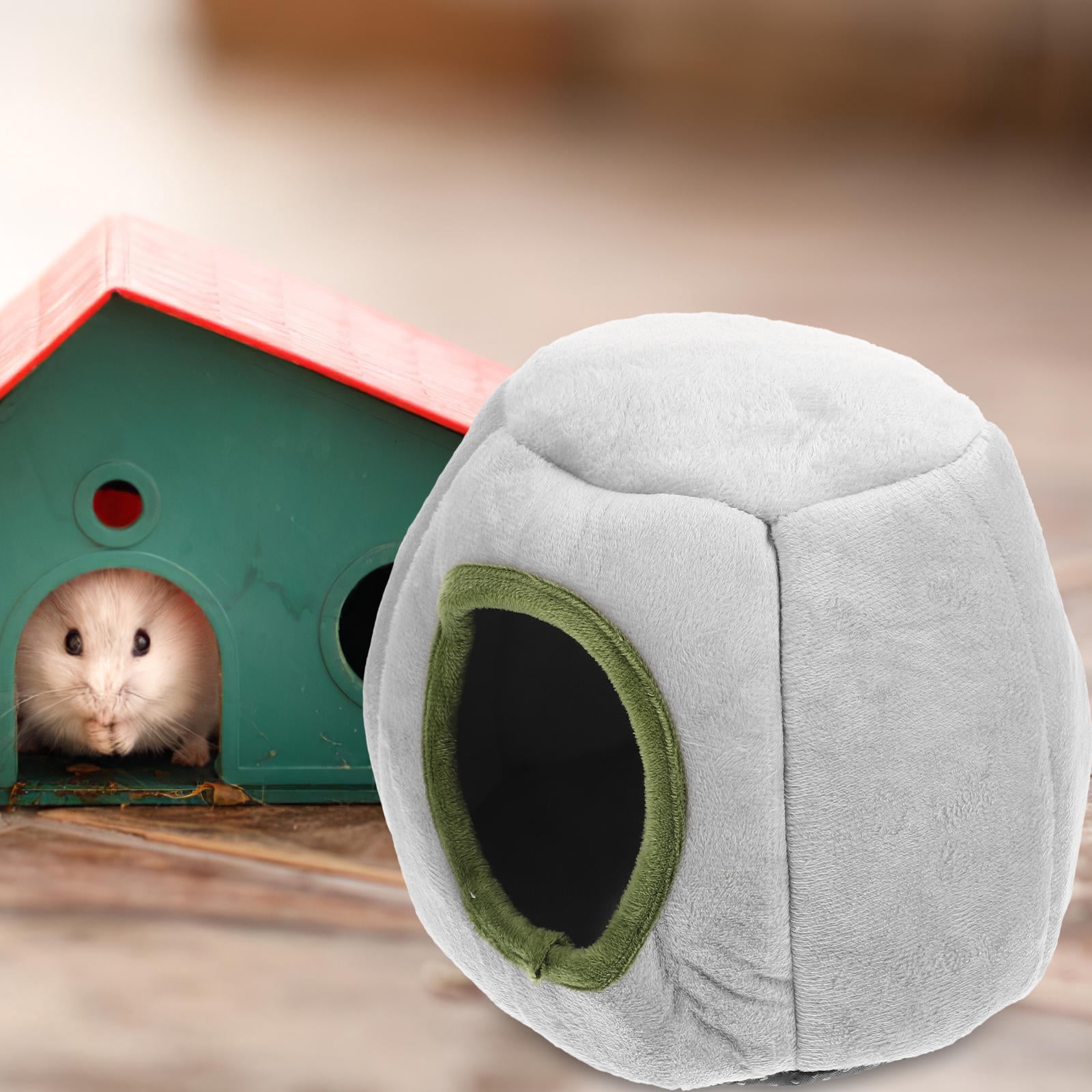 Tineasur 1Set Hamster House for Small Pets with Grey Sponge and Plush ...