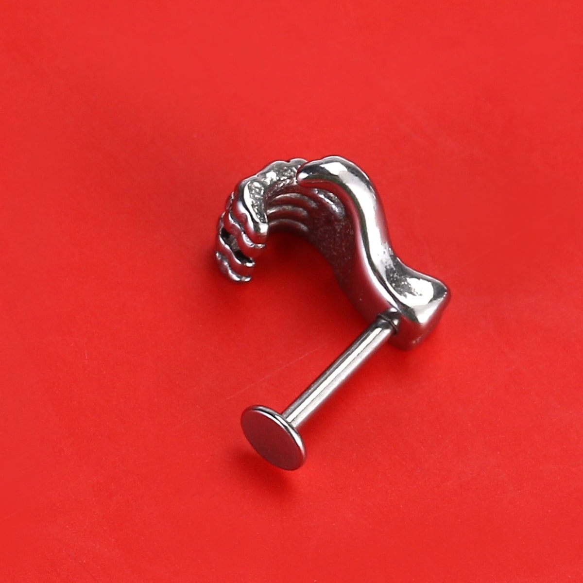 Tineasur 1Set Lip Piercing Rings Skeleton Hand Shaped Stainless Steel ...