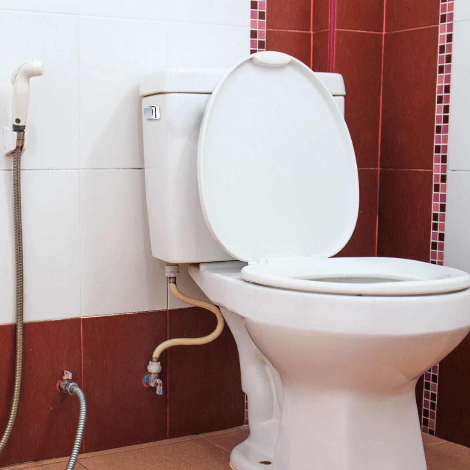 Tineasur 1Set Toilet Handle Silver Copper Metal Square Shape for Easy ...