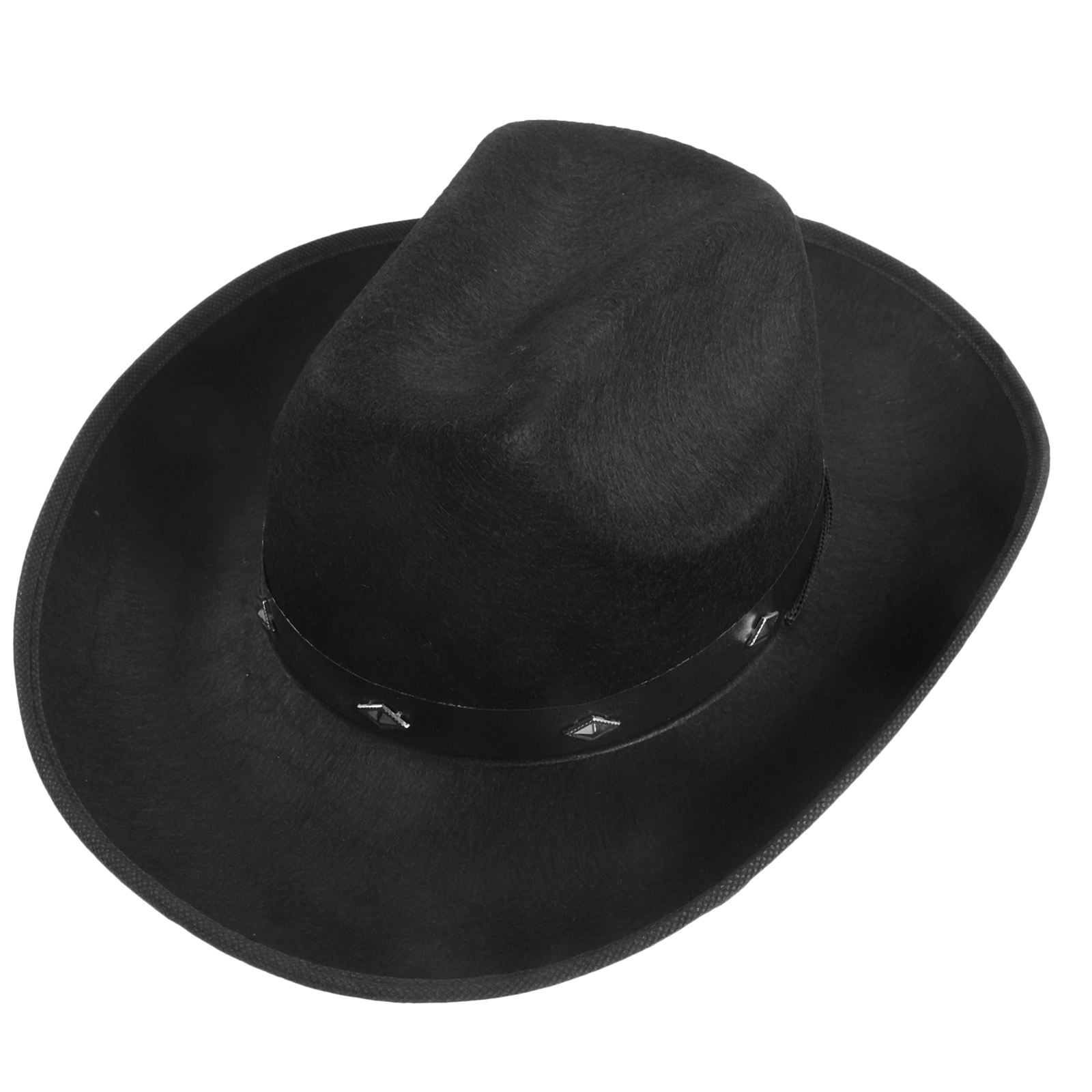 Tineasur 1Set Western Cowboy Hat Felt Material Sun Protection Wide Brim ...