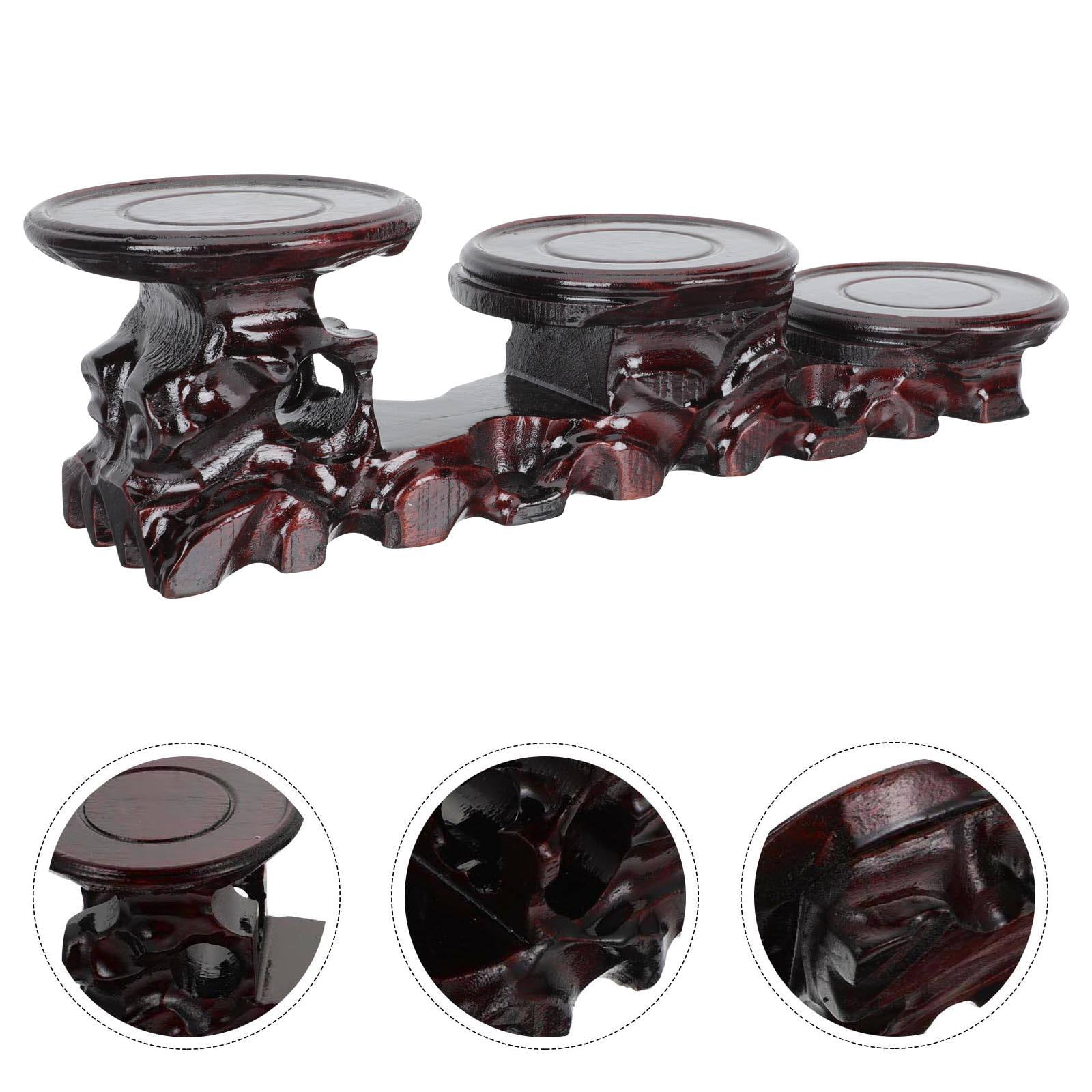 Tineasur Vintage Wood Pedestal for Teapot and Cup Design Storage Rack ...