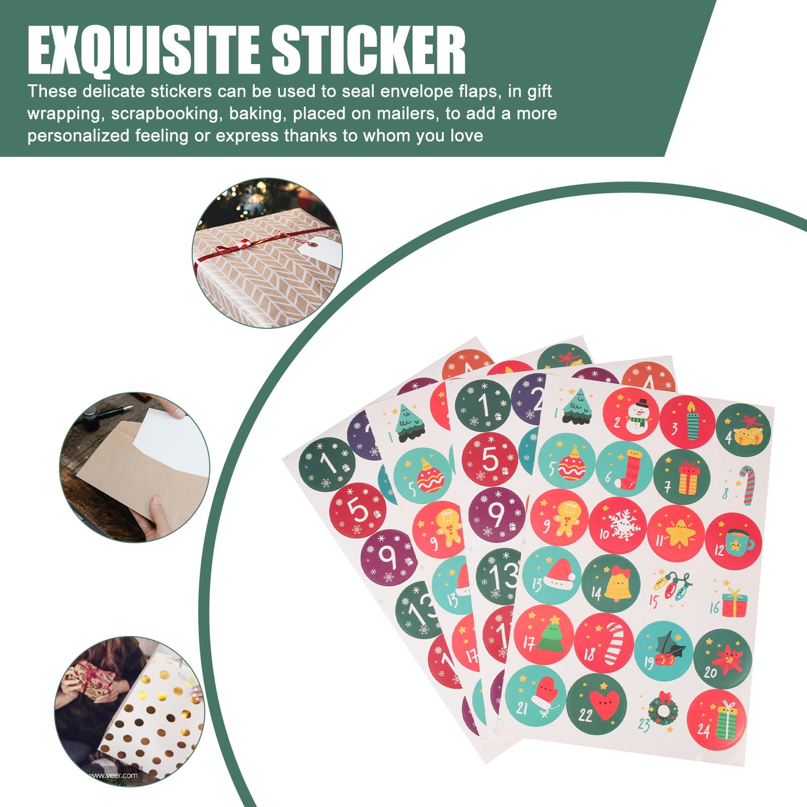 Tineasur 20 Sheets Circular Sticker Assorted .5X4.5CM Paper for ...