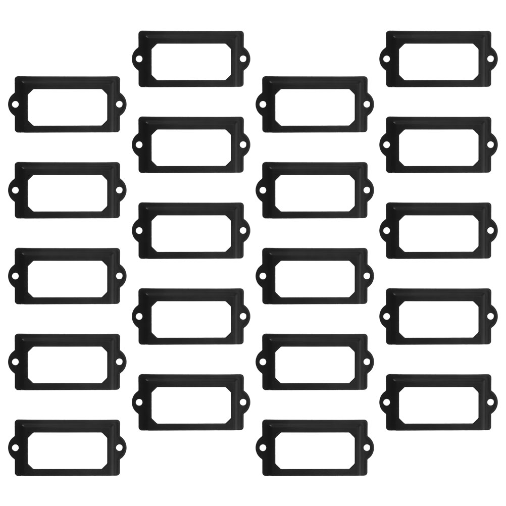 Tineasur 20Pack Vintage Drawer Label Holder Iron Black for Cabinet ...