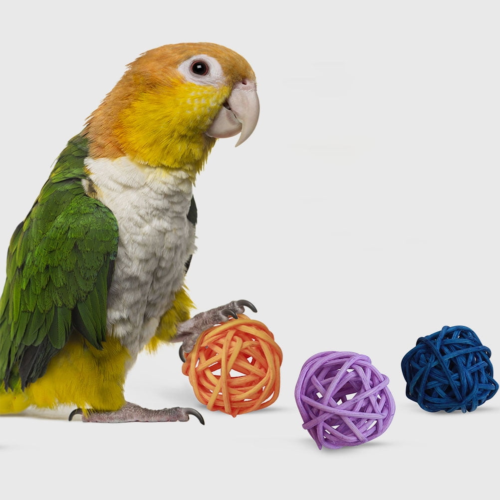 Tineasur Parrot Chew Toy Rattan Balls Grass Vine Assorted Color 20Pcs ...