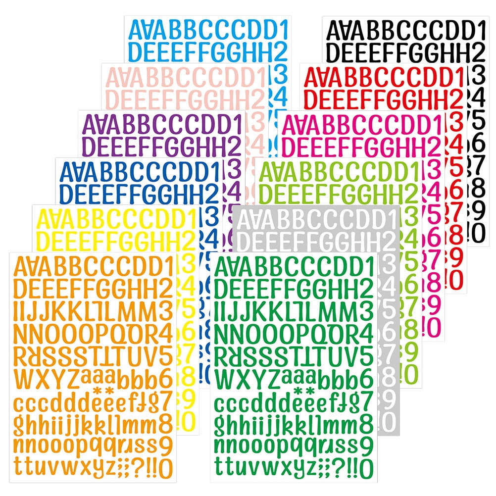 Tineasur 24 Sheets of Self Adhesive Letters in Assorted Color for ...