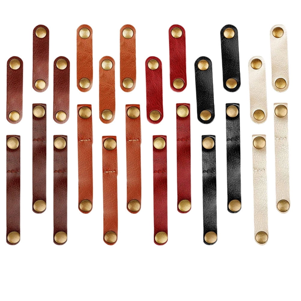 Tineasur 24Pack Leather Cable Cord Wrapper Wire Holders for Cords in ...