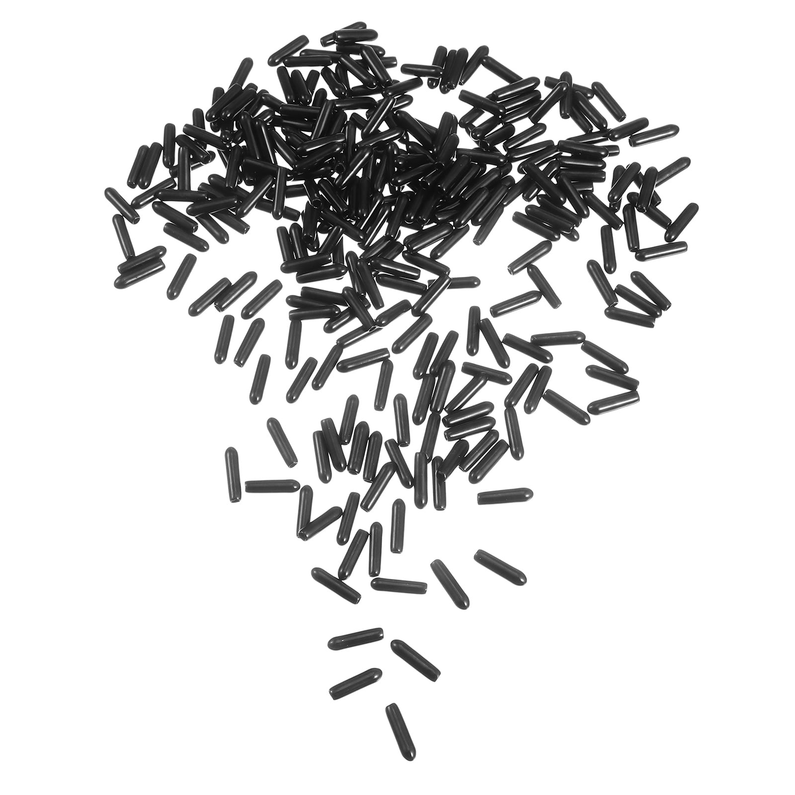 Tineasur 250Set Round Tube Bolt Cap Cover Black Rubber Protective End ...