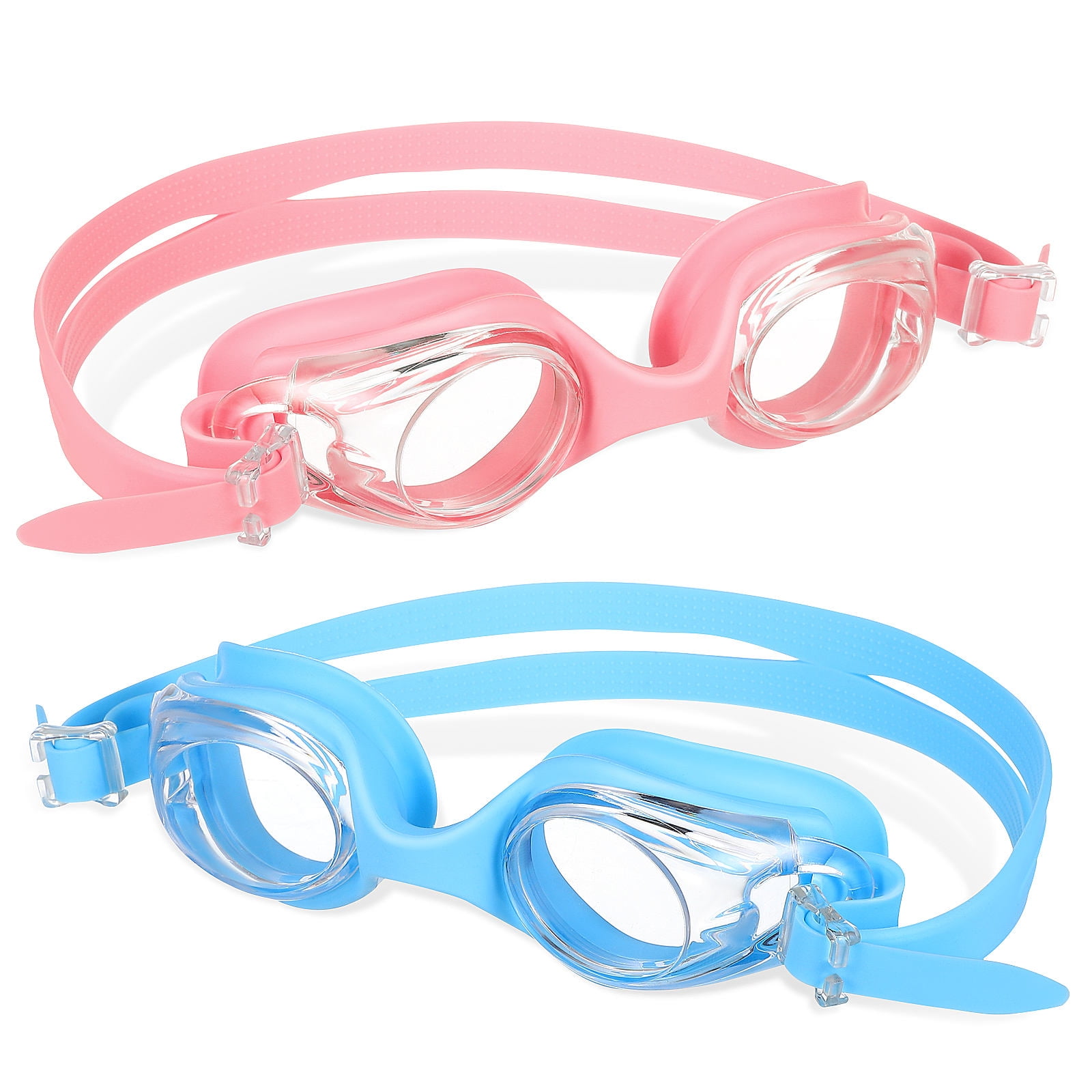 Tineasur 2Pcs Swim Goggles with Comfortable Silicone Seal and Curved ...