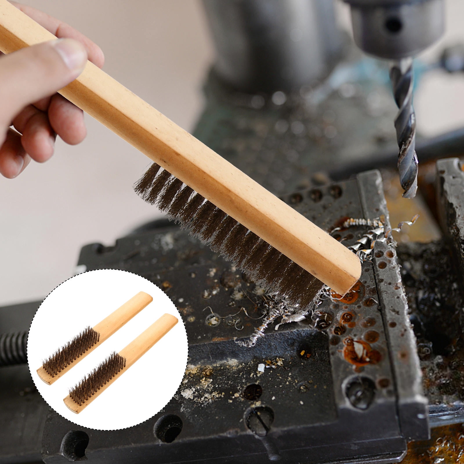 Tineasur 2Pack Pipeline Rust Removal Brush Wood Assorted Color Cleaning ...