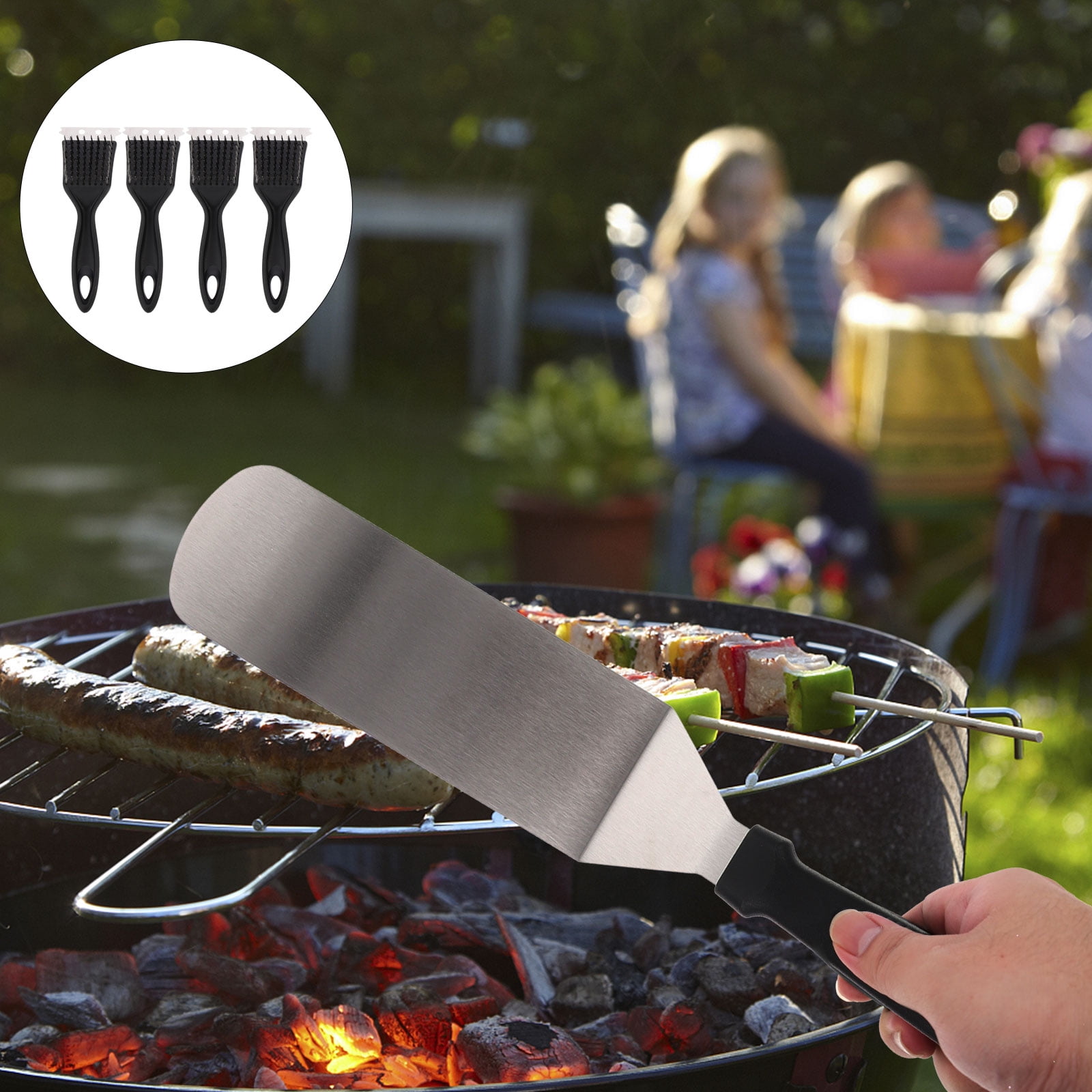 Tineasur 2Pcs Barbecue Griddle Scraper for Outdoor Grill 14.4X3.3X2.8in ...