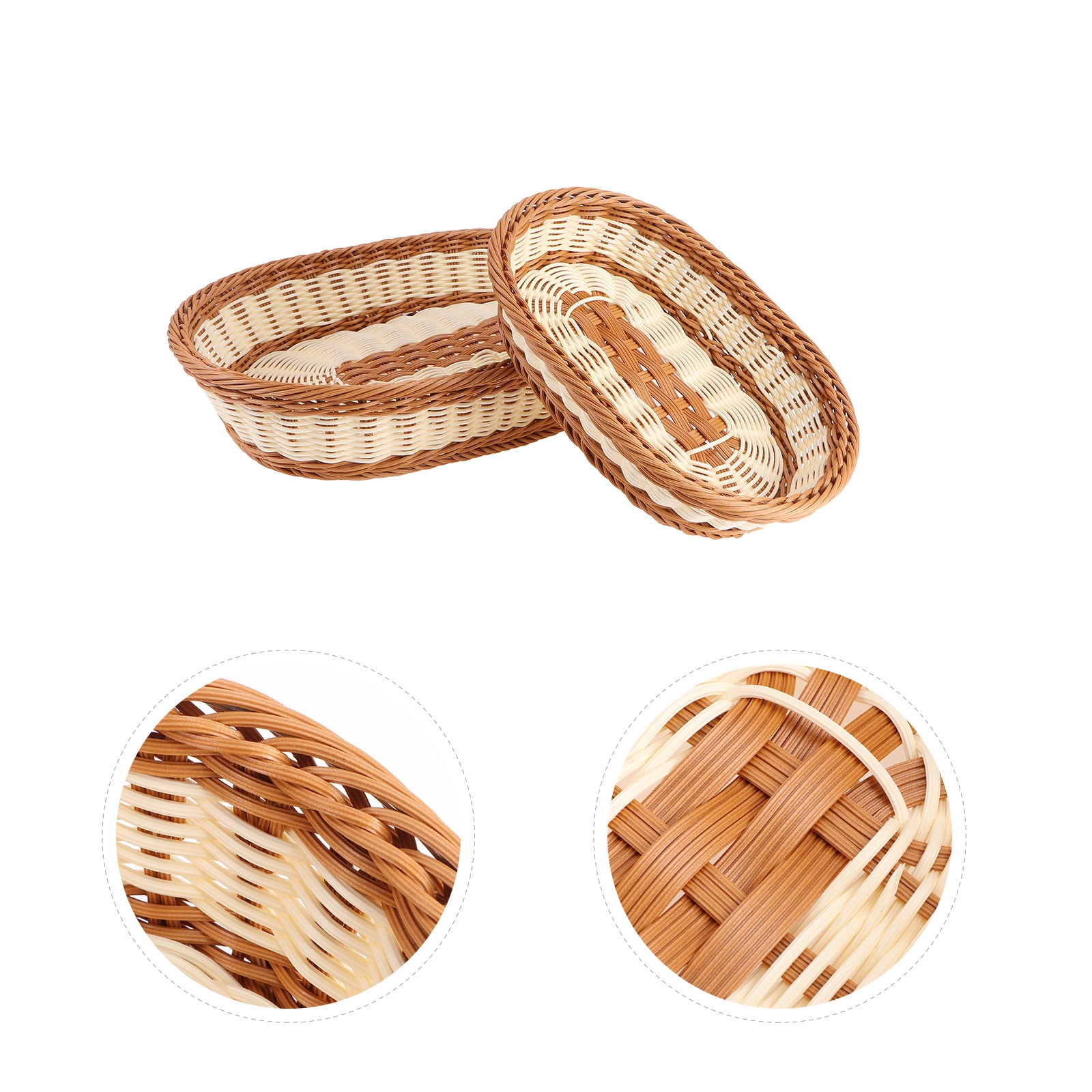 Tineasur Hand-Woven Plastic and Metal Basket for Fruits and Sundries ...