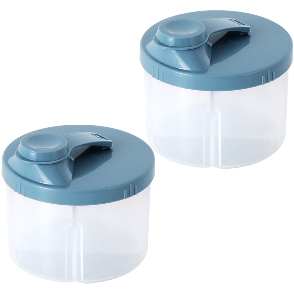 Tineasur 2Pcs Powder Milk Container Gray Blue for Travel with Four ...