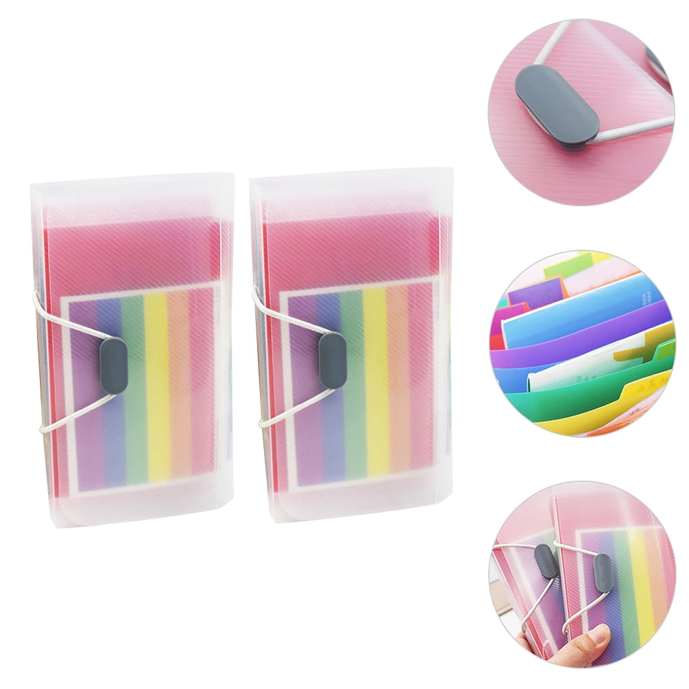 Tineasur 2Pcs Portable File Bags Plastic Accordion File Organizer ...