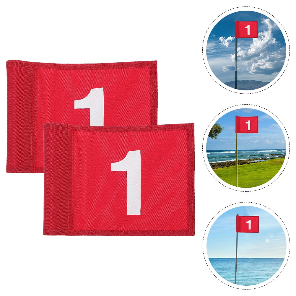 Tineasur 2Pcs Red Rectangular Nylon Numbered Golf Cart Flag for Golfers 8.1x6.1x0.08in - Walmart.com