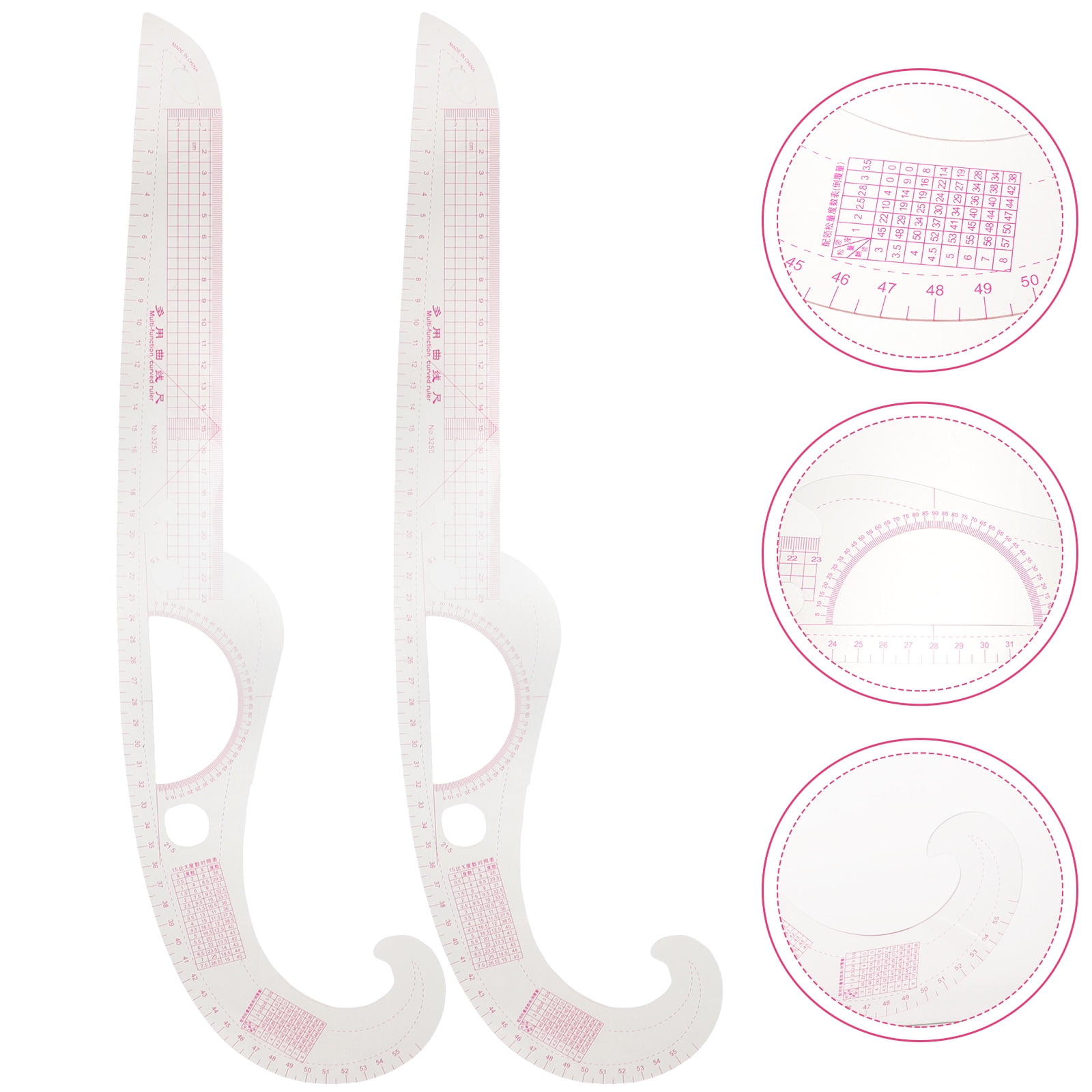 Tineasur Professional Sewing Measure Tool Clear Shape Cutting Ruler ...