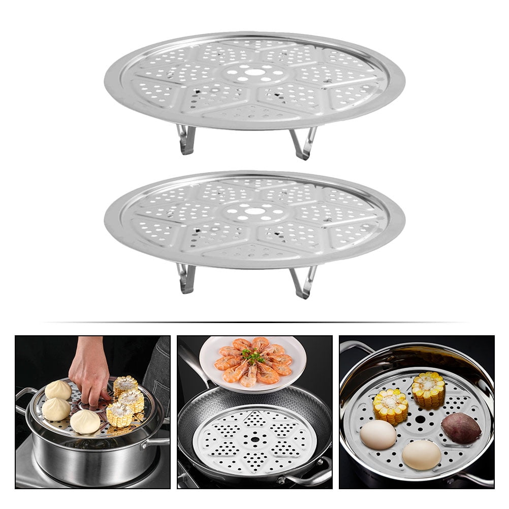 Tineasur 2Pcs Stainless Steel Steam Rack Silver for Home Cooking ...