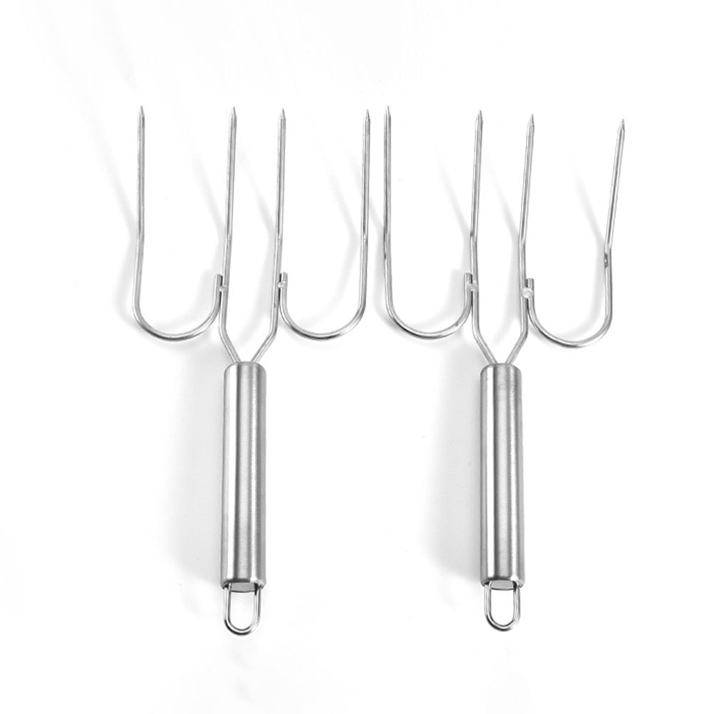 Tineasur 2Pcs Stainless Steel Roasting Food Forks for Turkey Lamb Steak ...