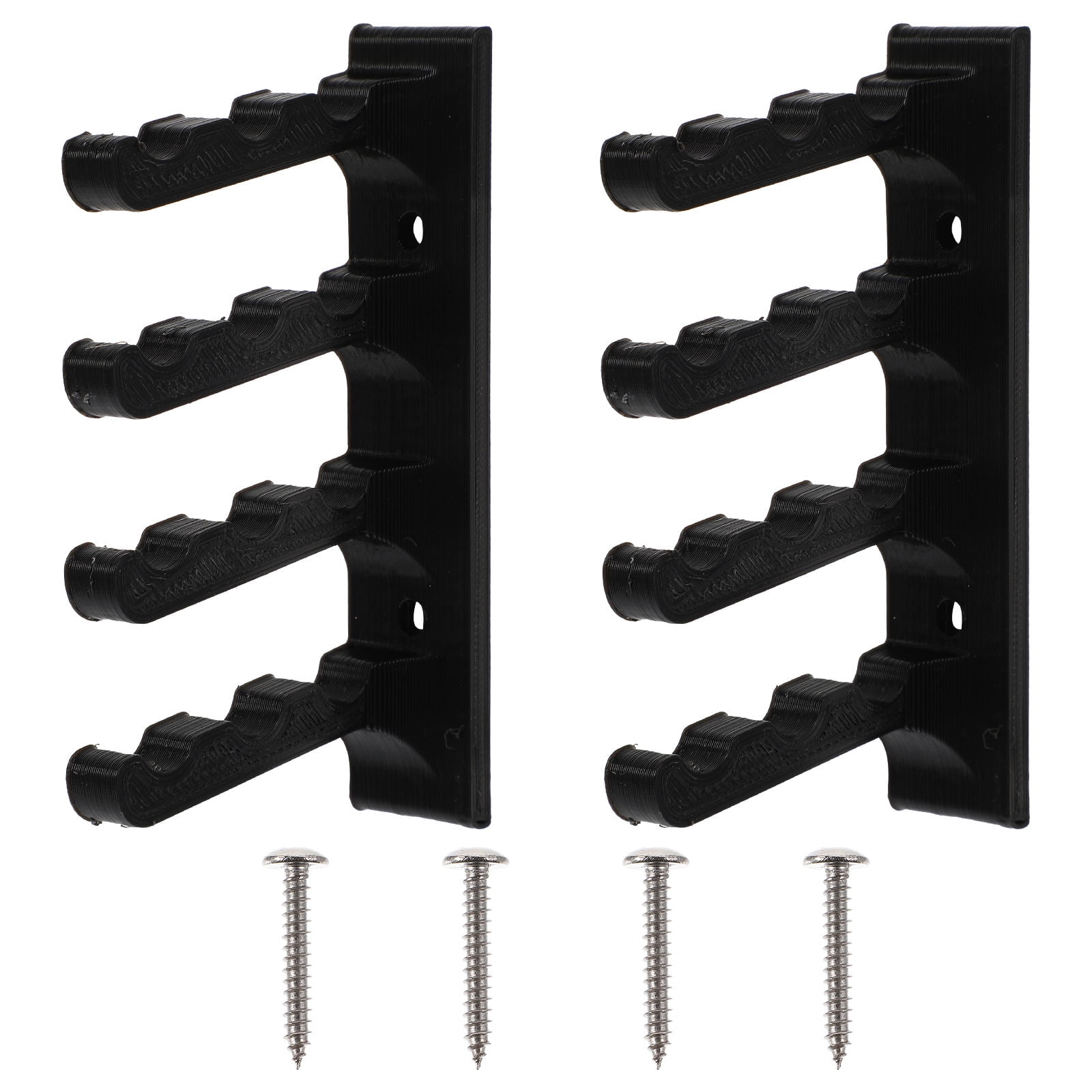 Tineasur 2Pcs Wall Mounted Storage Brackets 4 Tiers Square Black Abs ...