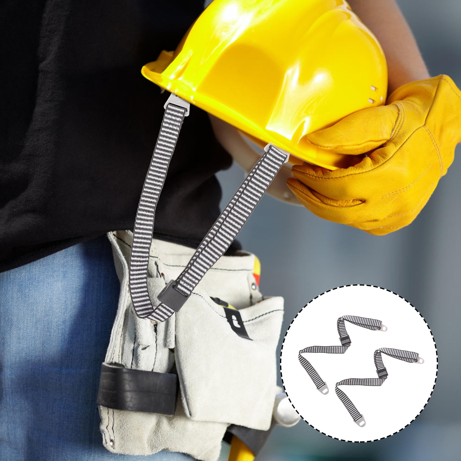 Tineasur For Hard Hat Safety Hat Straps Grey Polypropylene 2Pack ...