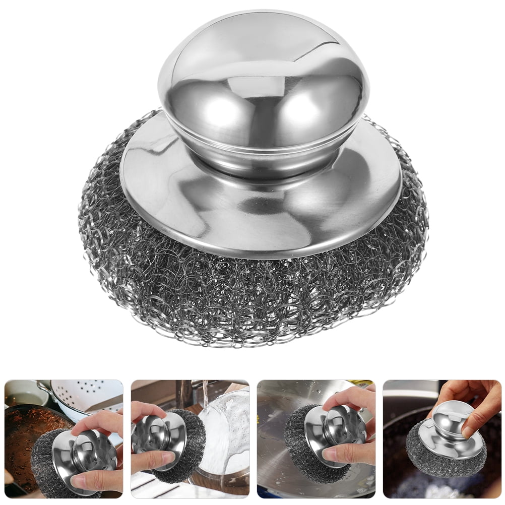 Tineasur 2Set Steel Scrubber for Dishes with Ergonomic Design for ...