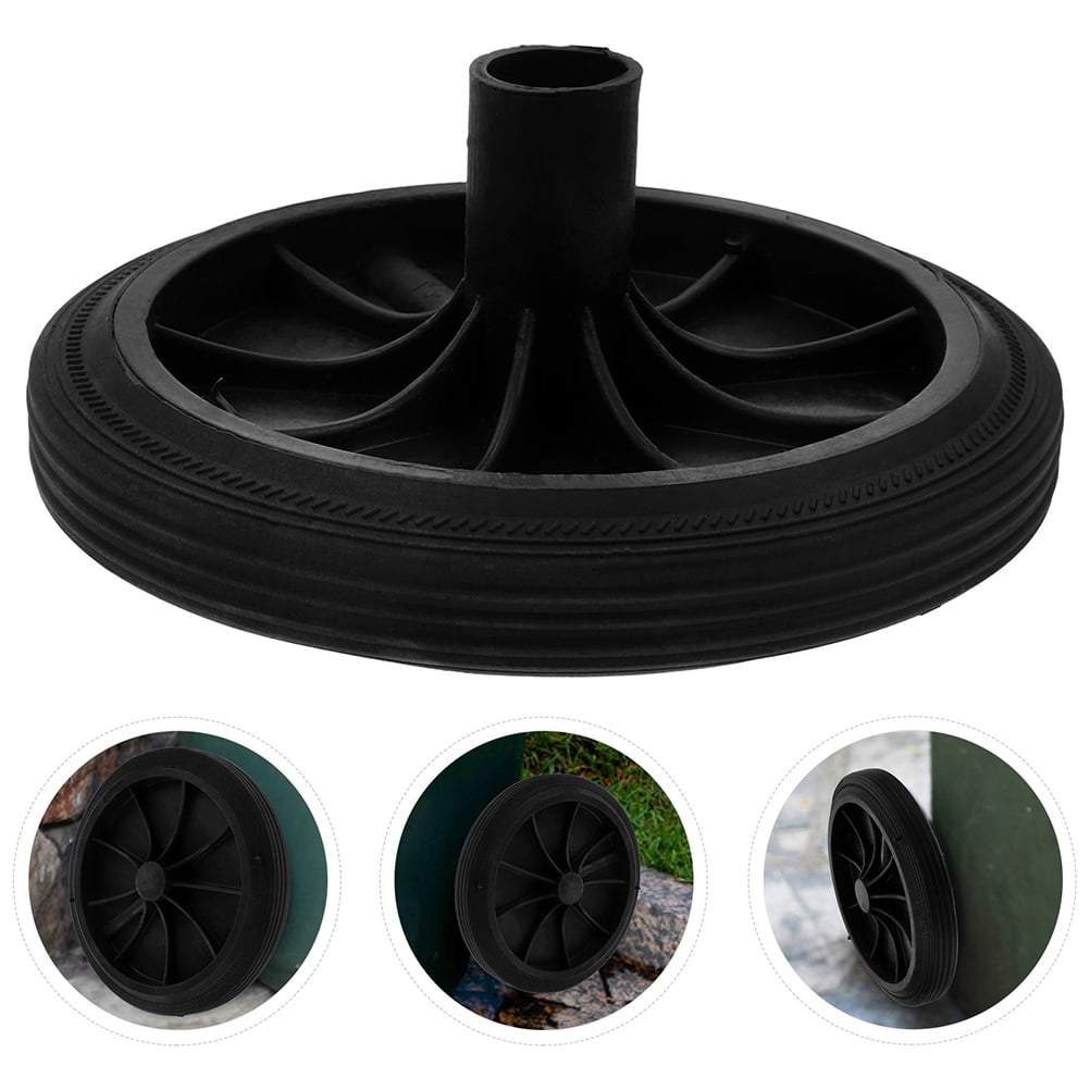 Tineasur 2Pcs Black Outdoor Garbage Can Wheels Replacement Heavy Duty ...