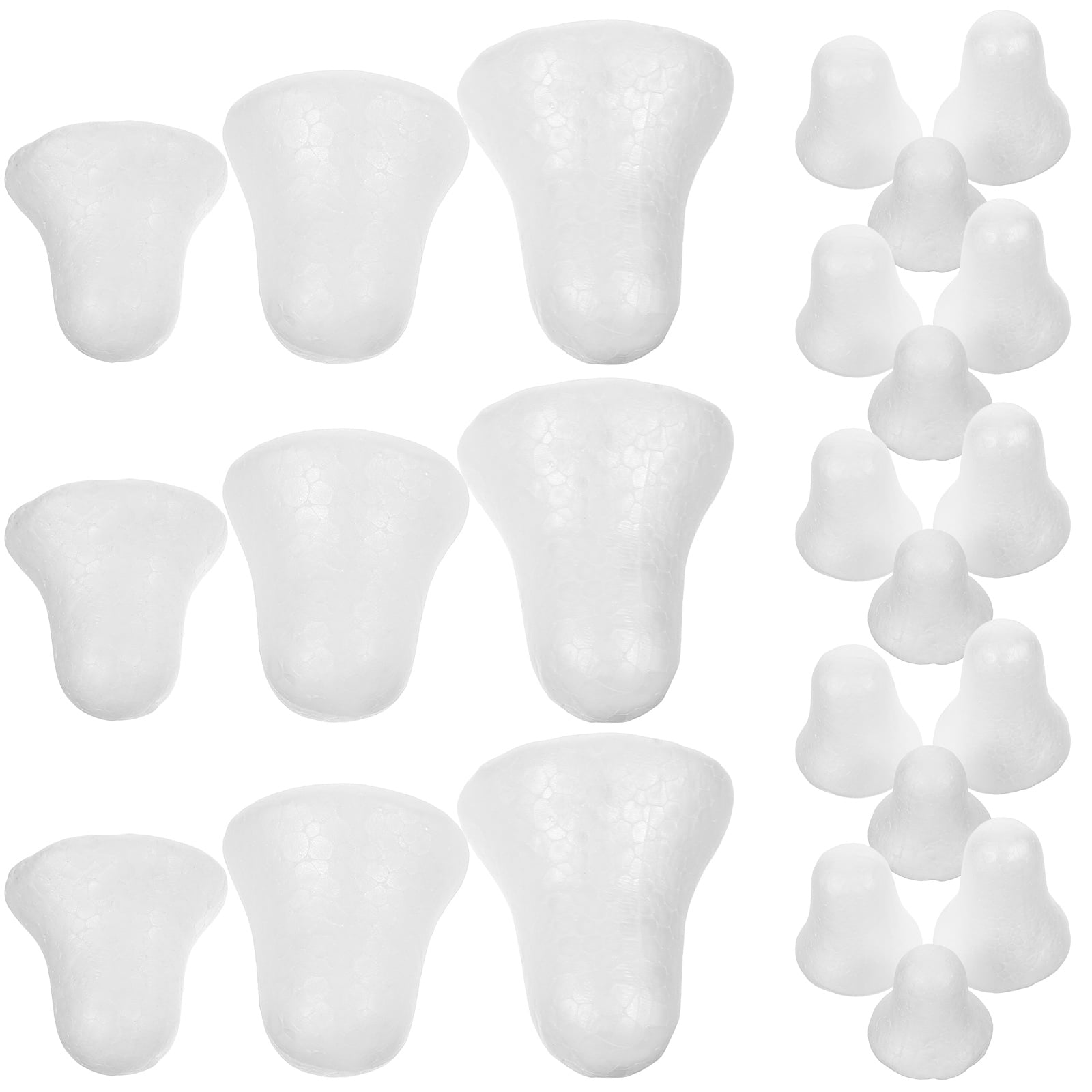Tineasur 30pcs White Polystyrene Bell Shaped DIY Craft Ornaments for ...