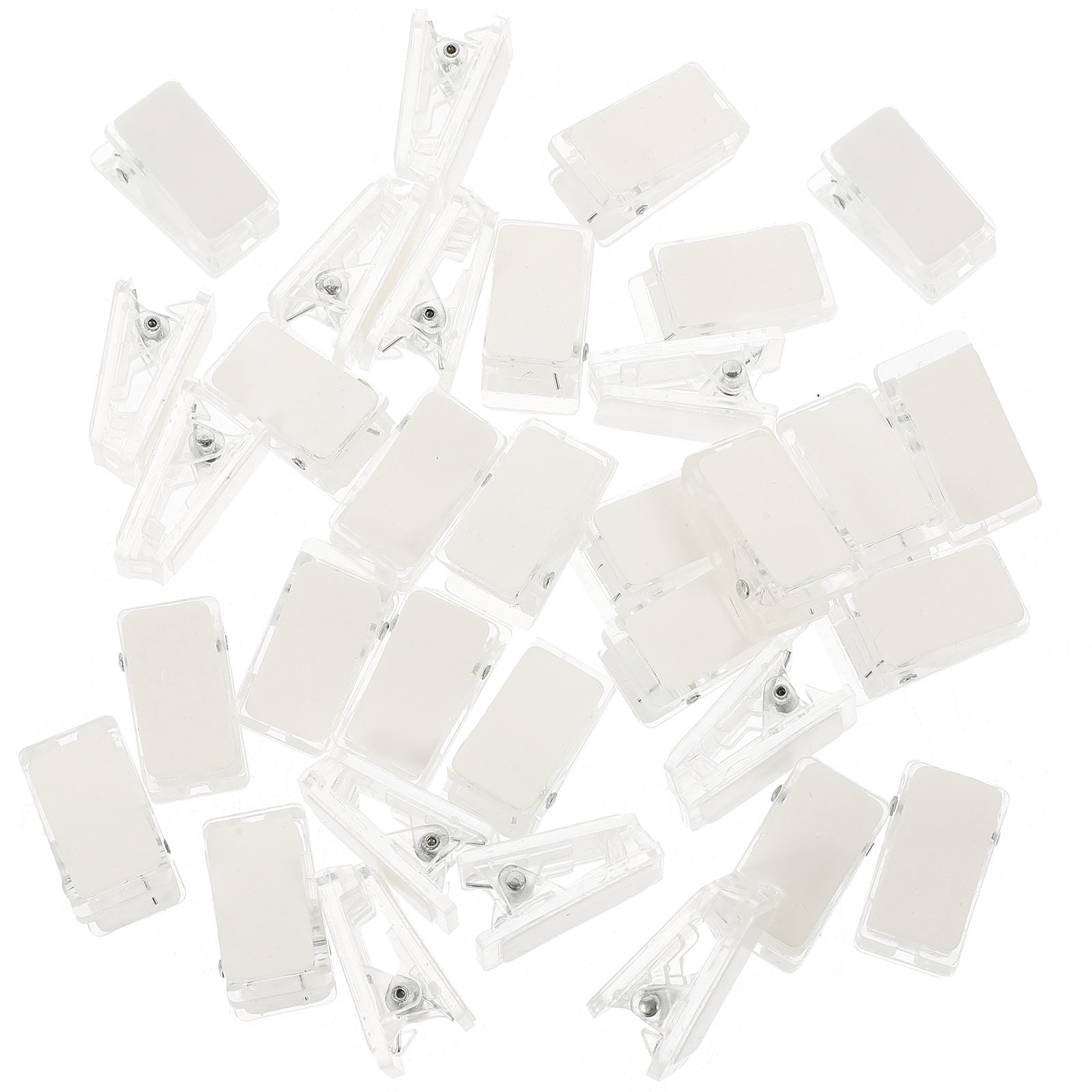 Tineasur 30Pcs White Adhesive Wall Clips Transparent Spring Plastic ...