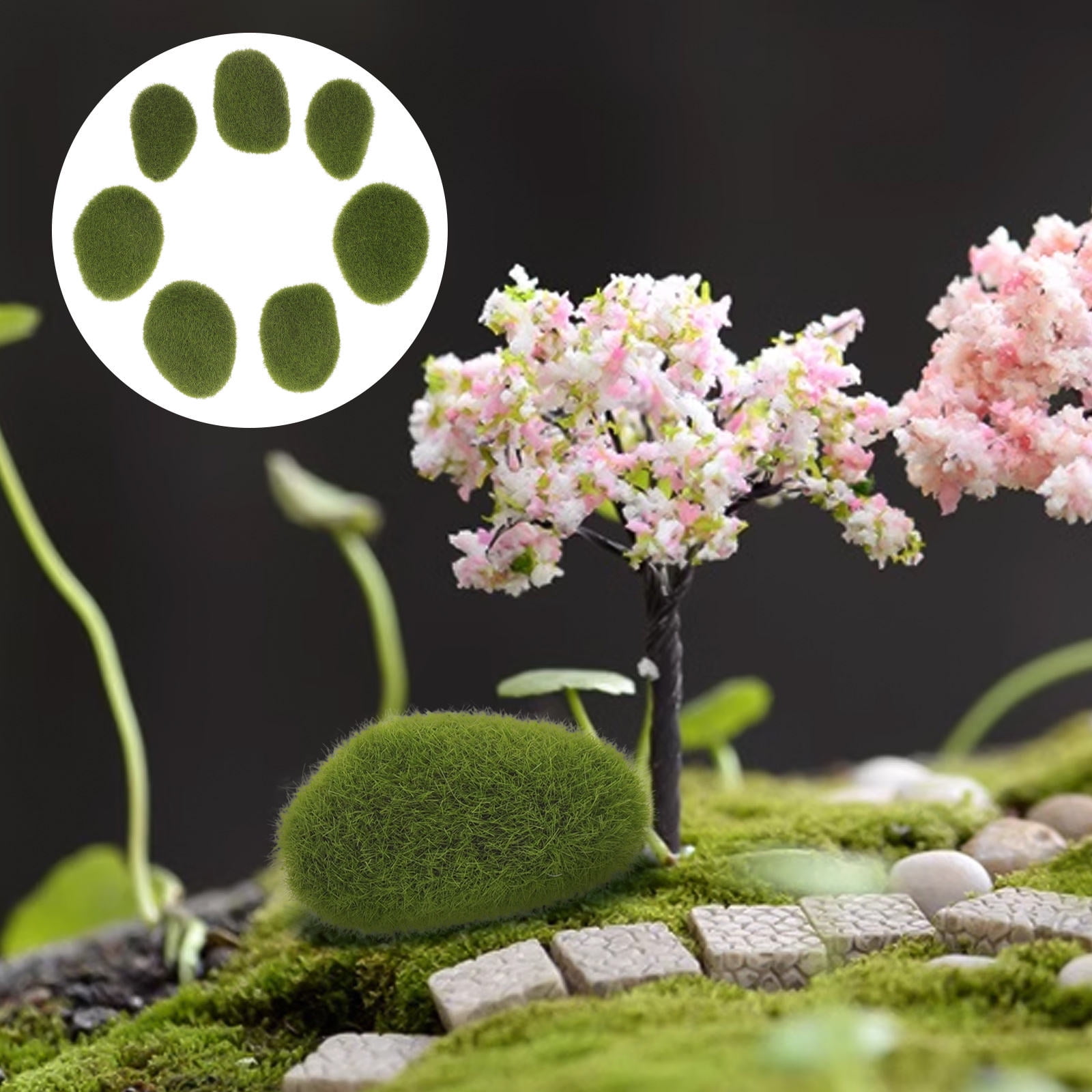 Tineasur 30Pcs Fake Mossy Stone Material For Diy And Garden Layout ...