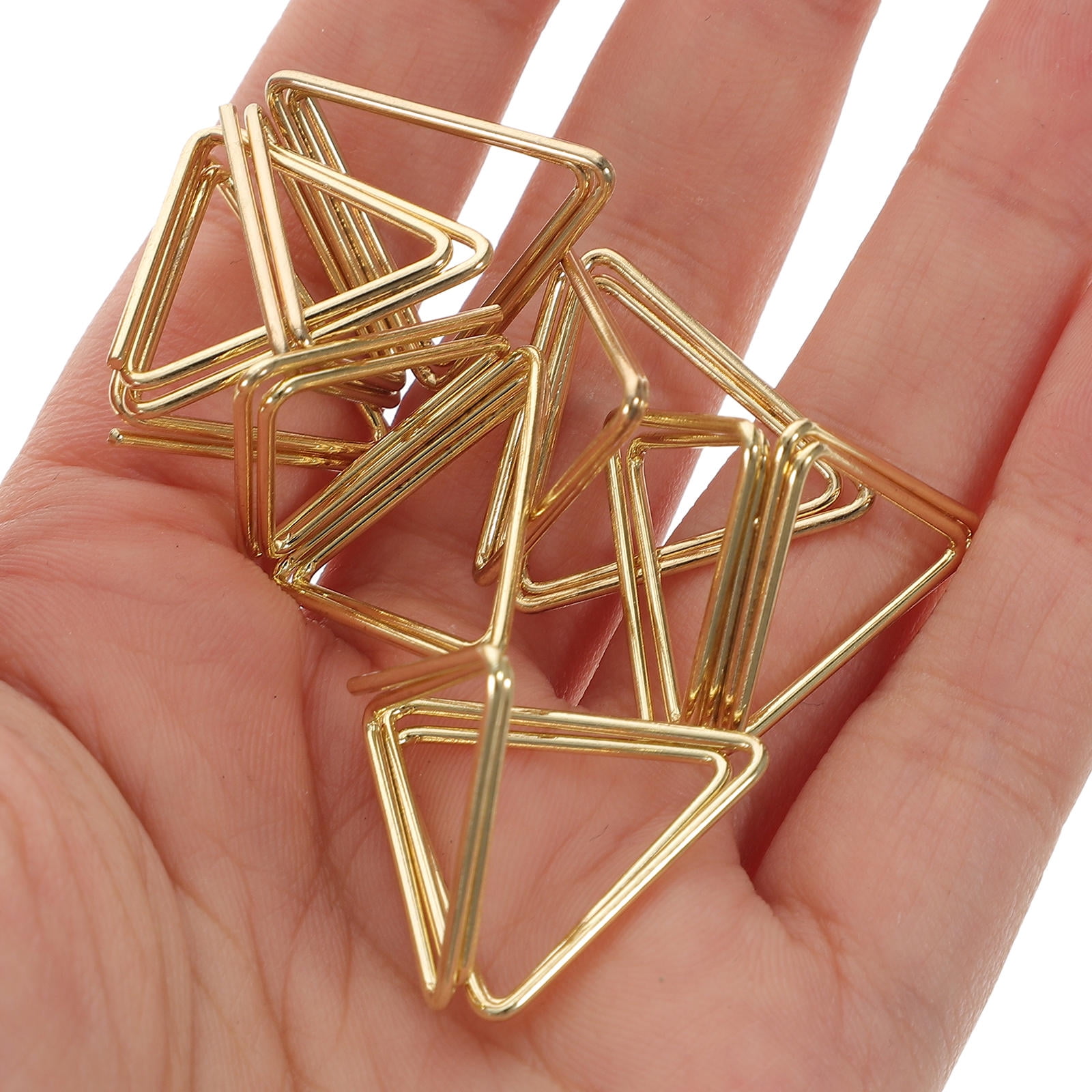 Tineasur 30Pcs Aluminum Alloy Triangular Memo Clips Golden Color Paper ...