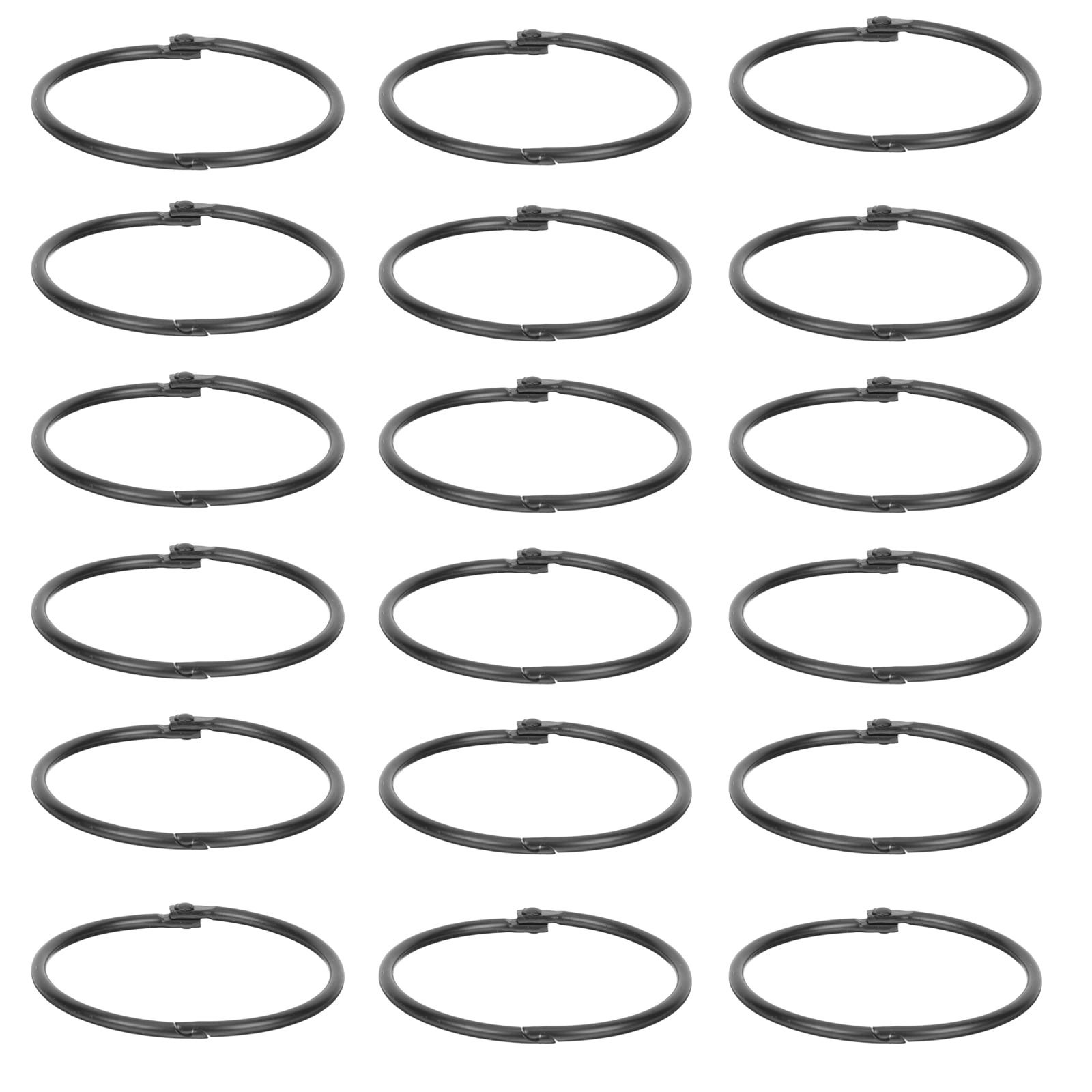 Tineasur 30Pcs Circular Curtain Rod Rings Iron Black Classic Design ...