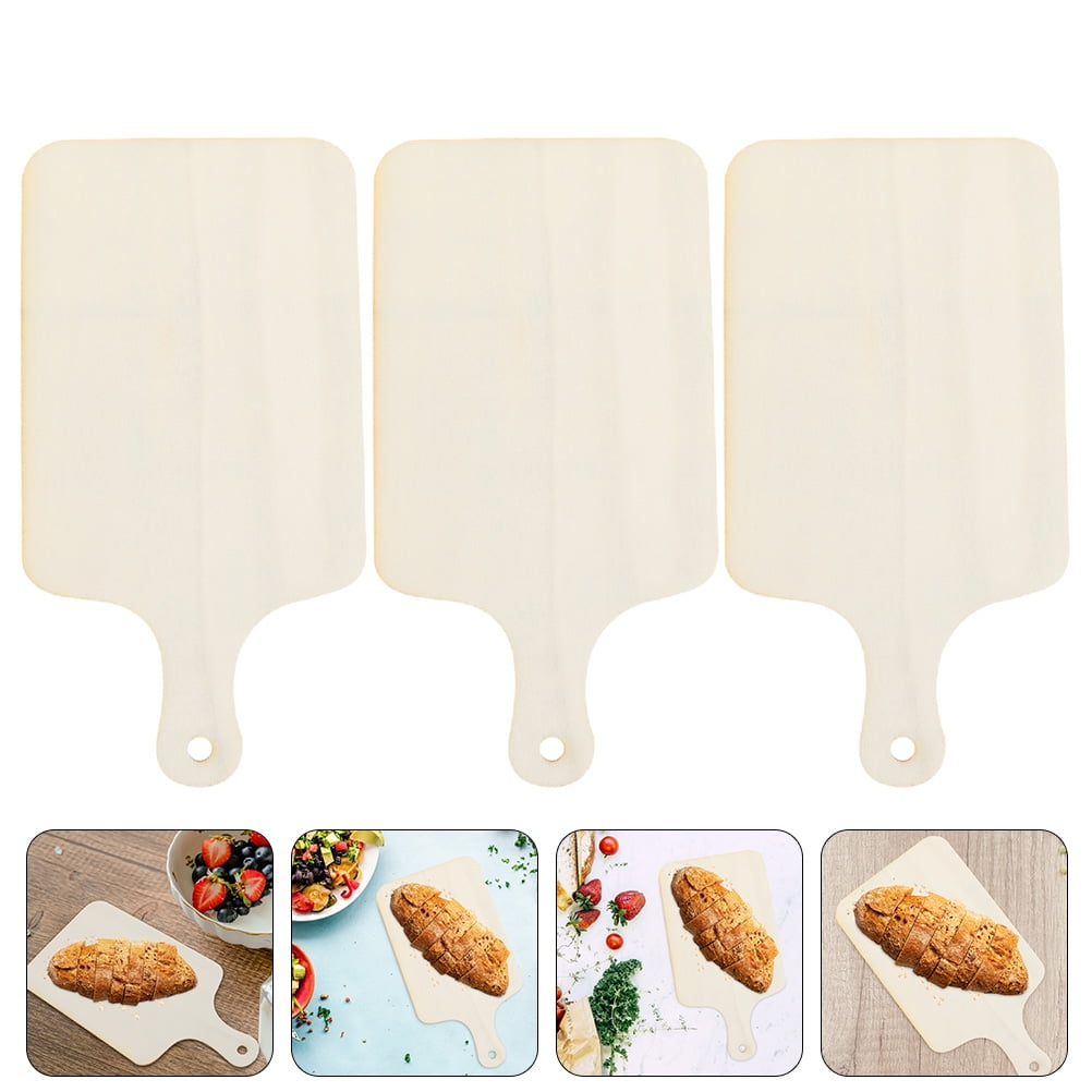 Tineasur 3Pcs Bread Serving Plate Brown Wooden DIY Wood Tray Multi Use ...
